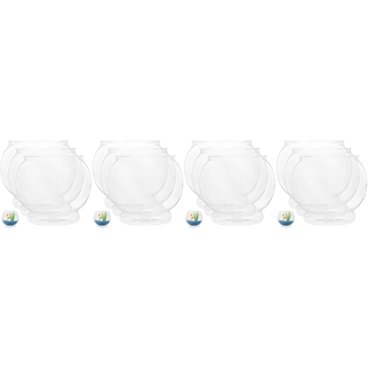4 Pack Plastic Goldfish Bowl Tanks Aquariums Bowls Round Glass ...