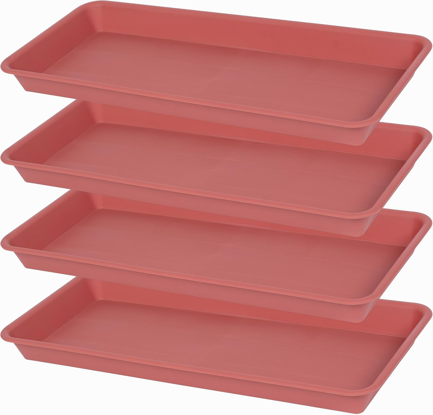 4 Pack of Plastic Plant Tray Saucer Rectangular 17 18 inch, Plant Trays Saucers for Indoors ...