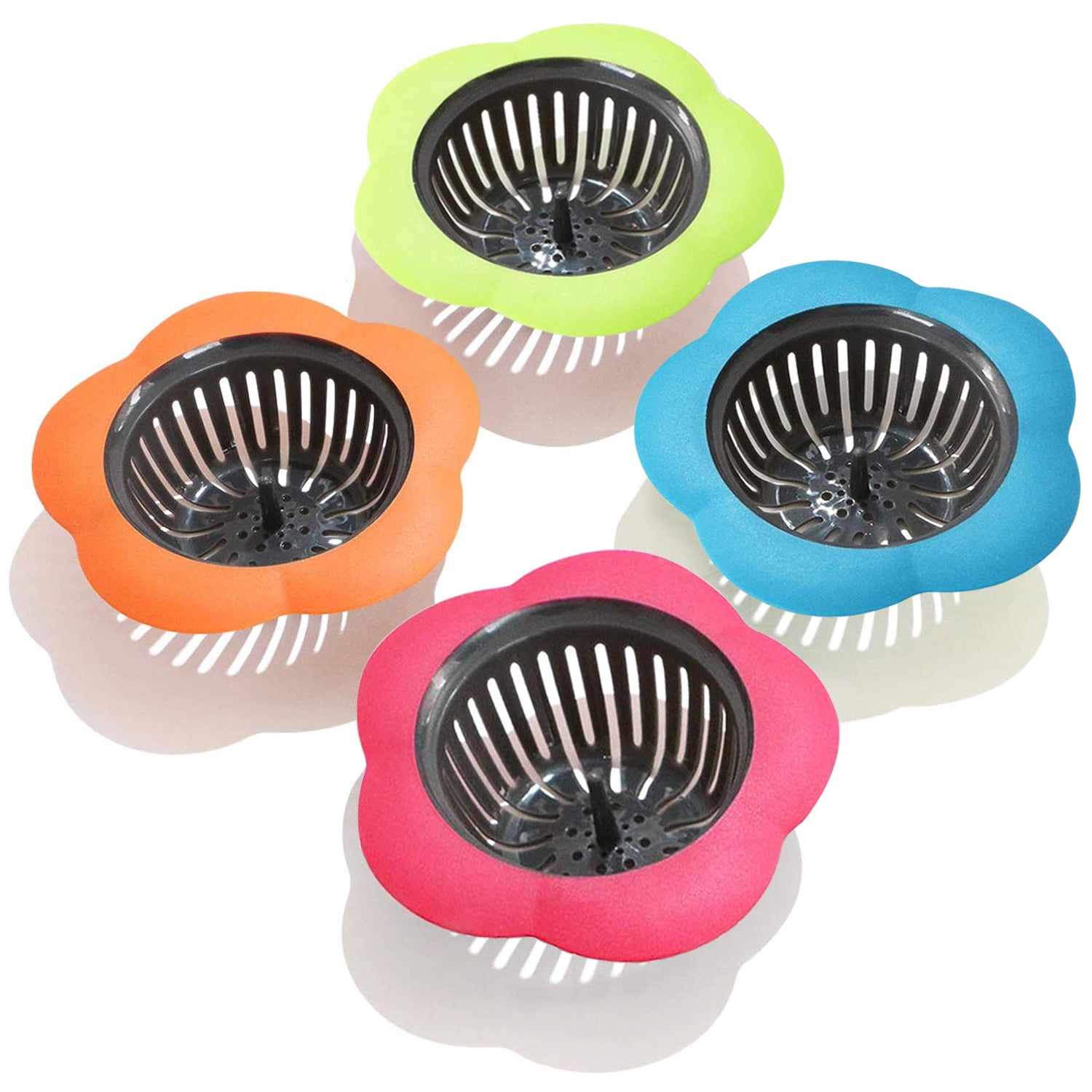 4 Pack Plastic Sink Strainer, Drain Filter Basket with 4.5-inch Large ...