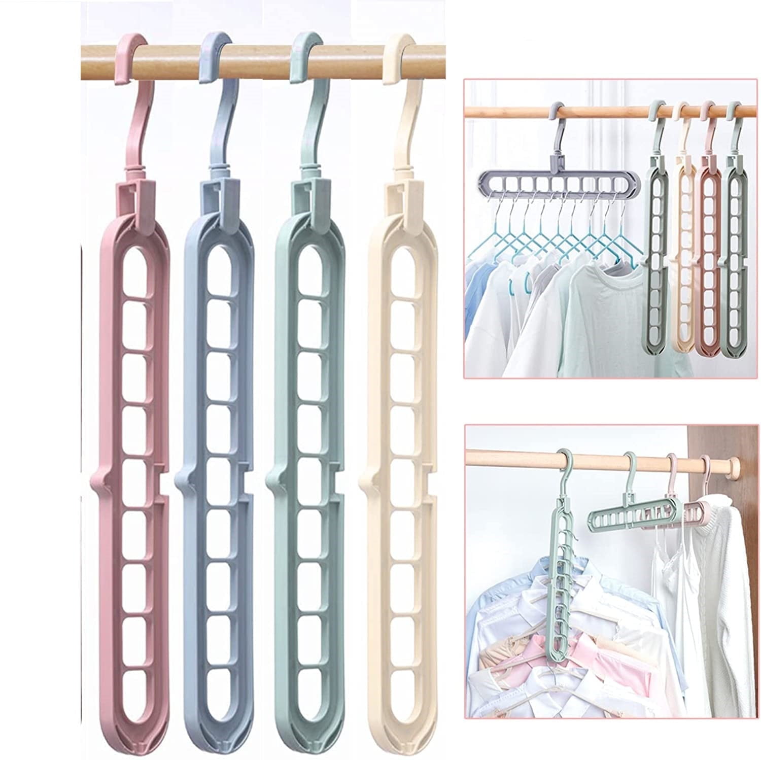 Cribun 4-Pack Space-Saving Clothes, Shirts, Pants Hanger Storage ...