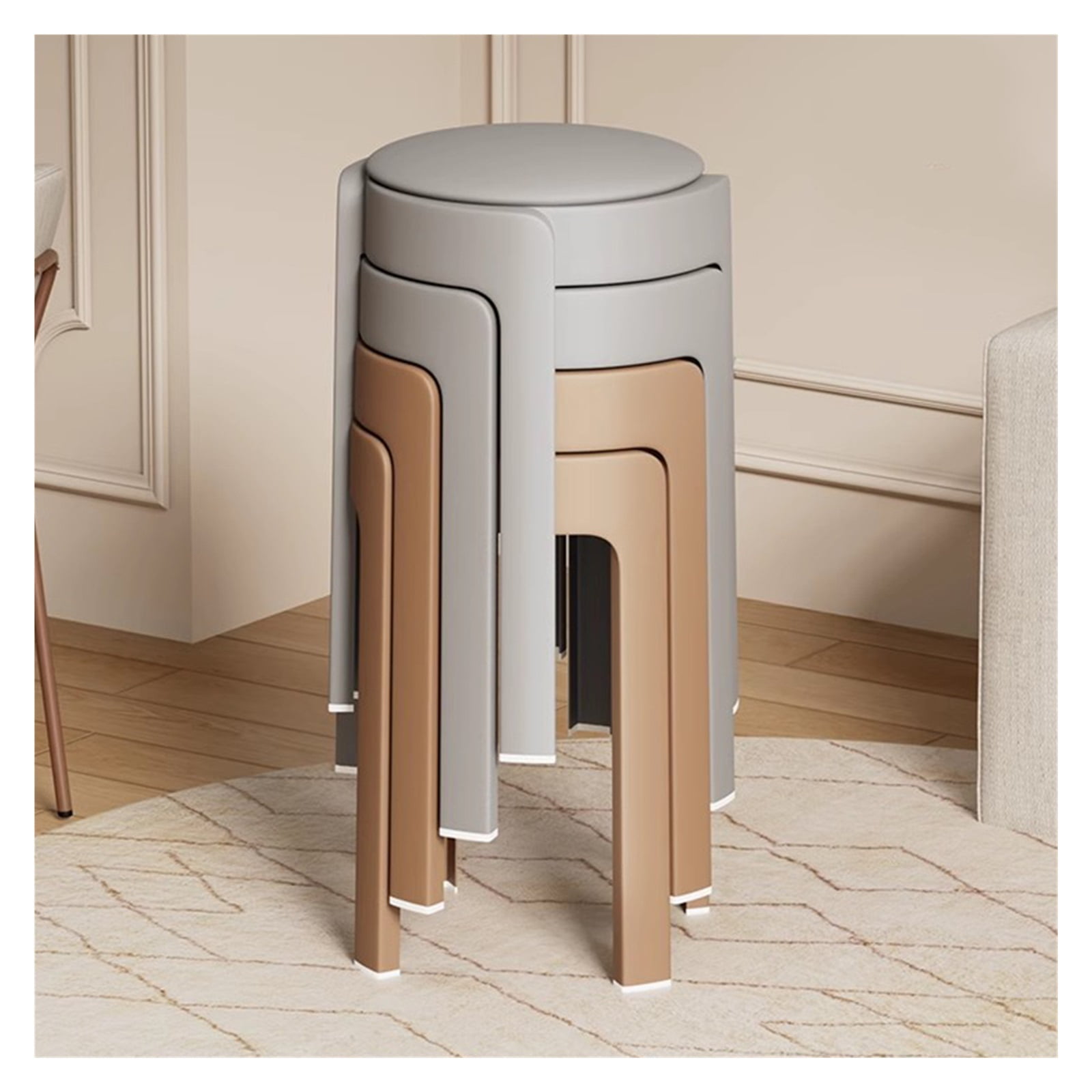 4 Pack Plastic Stools Colorful Stacking Nesting Stools Portable ...