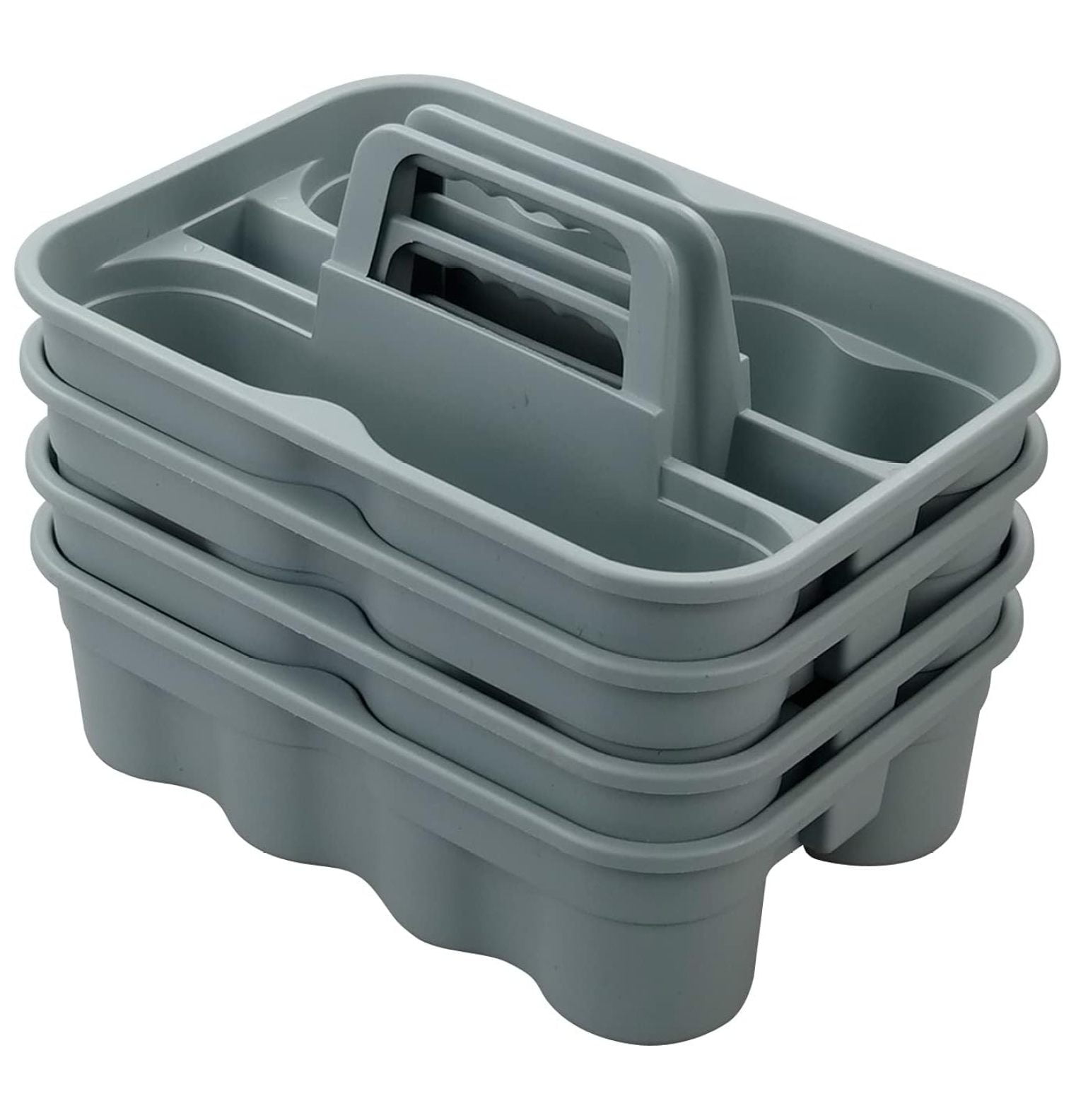 4-Pack Plastic Storage Caddy, Carry Caddy with Handle, Gray - Walmart.com