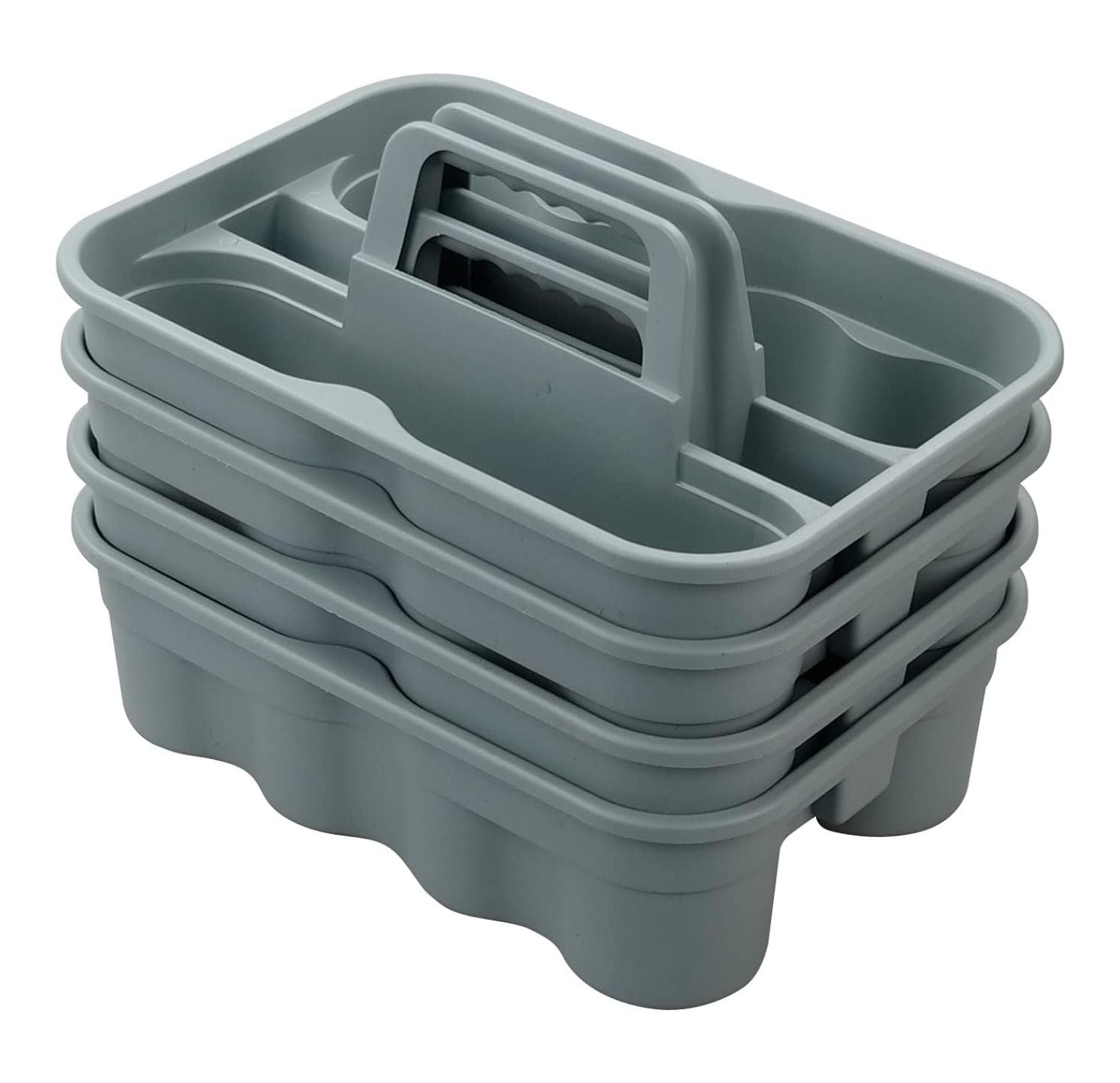 4-Pack Plastic Storage Caddy, Carry Caddy with Handle, Gray - Walmart.com