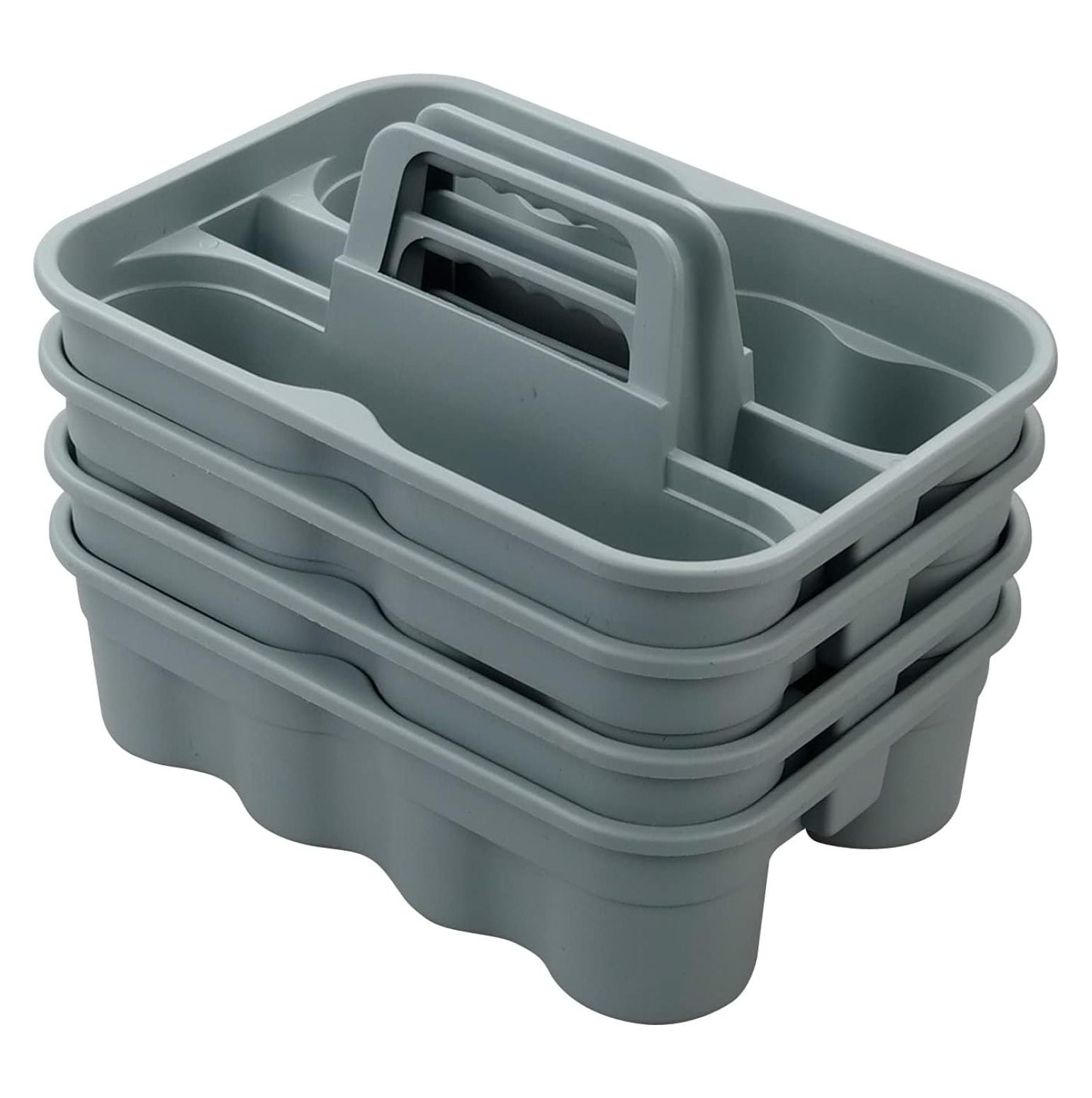4-Pack Plastic Storage Caddy, Carry Caddy with Handle, Gray - Walmart.com
