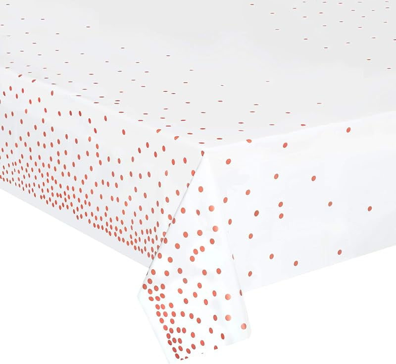 4 Pack Plastic Tablecloths for Rectangle Tables, Waterproof Disposable Party Table Cloths with ...