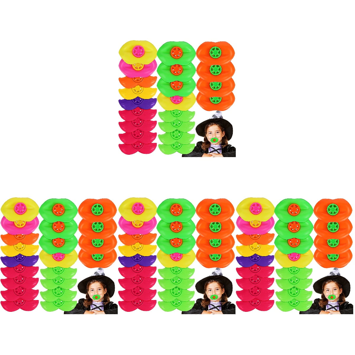 4 Pack Plastic Whistle Lip Lips Squishy Funny Beard Toy Child - Walmart.com