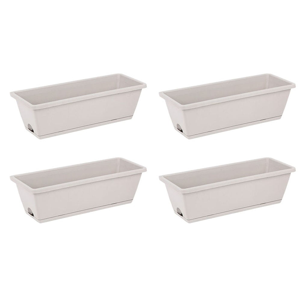 4-Pack Plastic Window Box Planter 42Cm Rectangular Flower Pot With ...