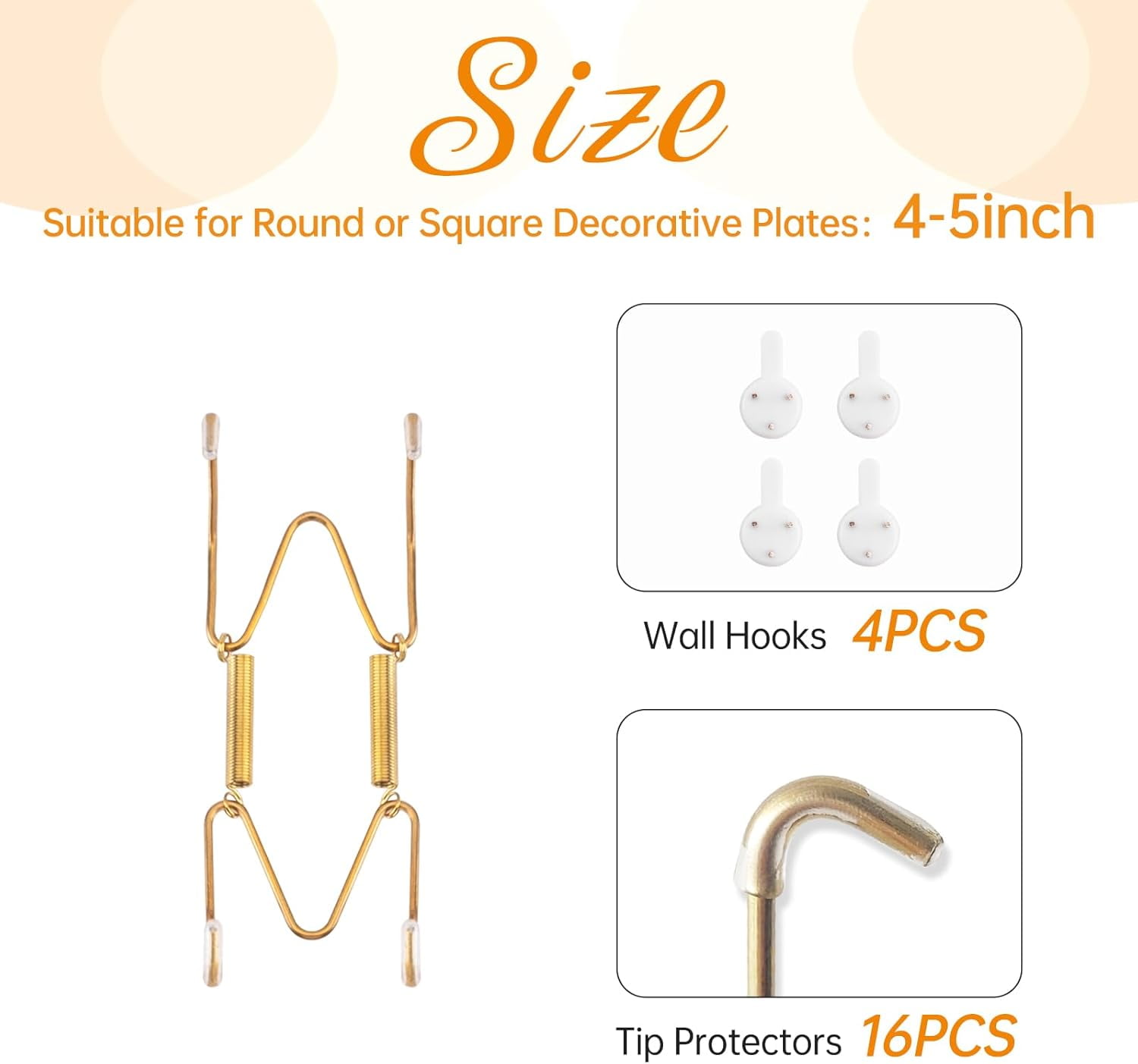 4 Pack Plate Hangers for The Wall, Suitable for 4-5 inch Art Plate ...