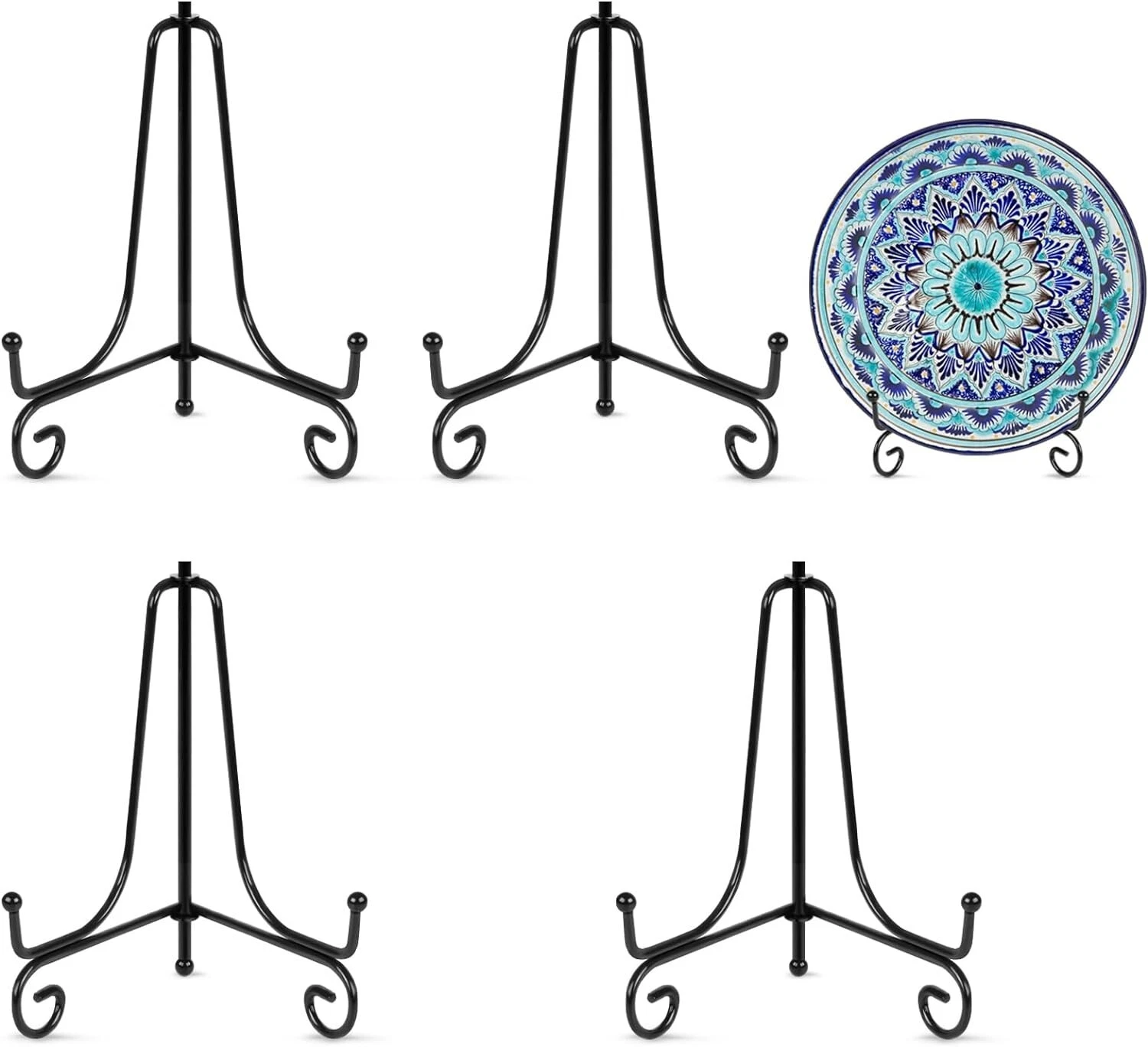 4 Pack Plate Stands For Display, Plate Holder 6 Inch, Picture Frame ...