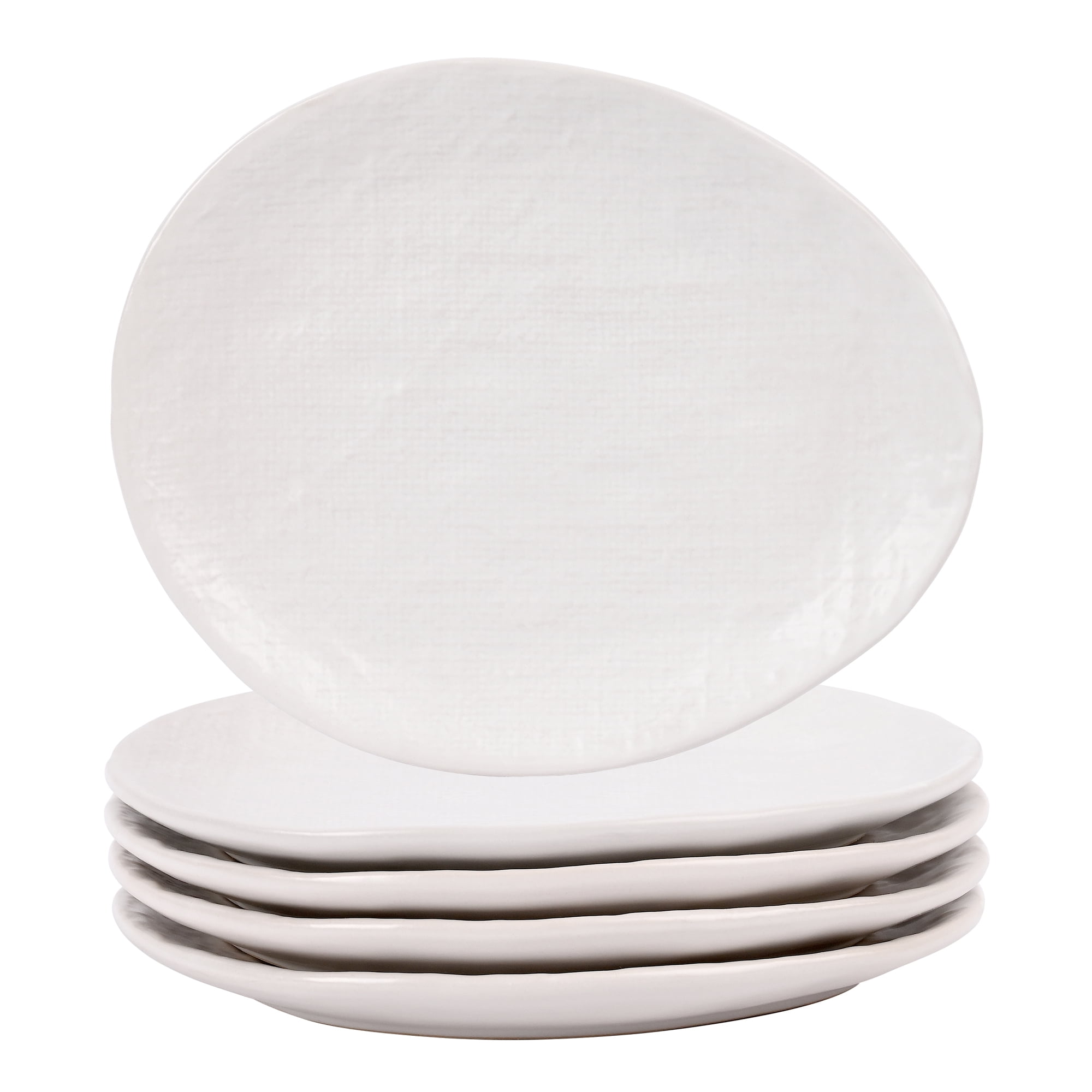 Linen Artisan Dinner Plate Set, 4 Pieces Dinnerware Dishes Set ...