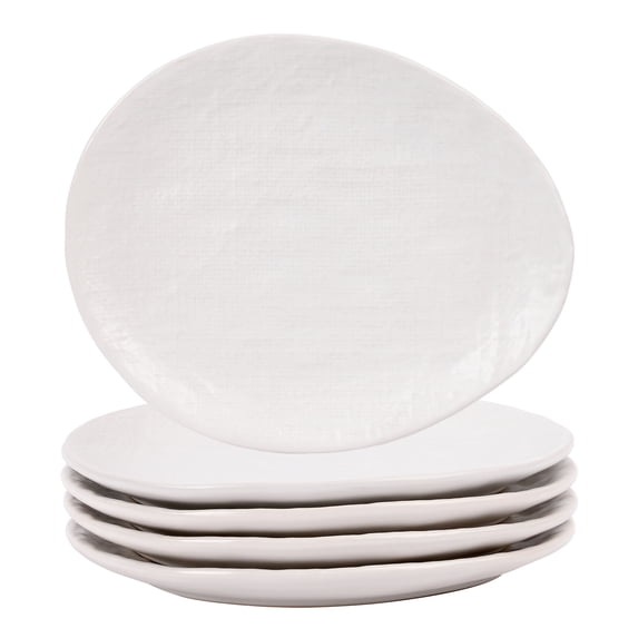 Linen Artisan Dinner Plate Set, 4 Pieces Dinnerware Dishes Set ...