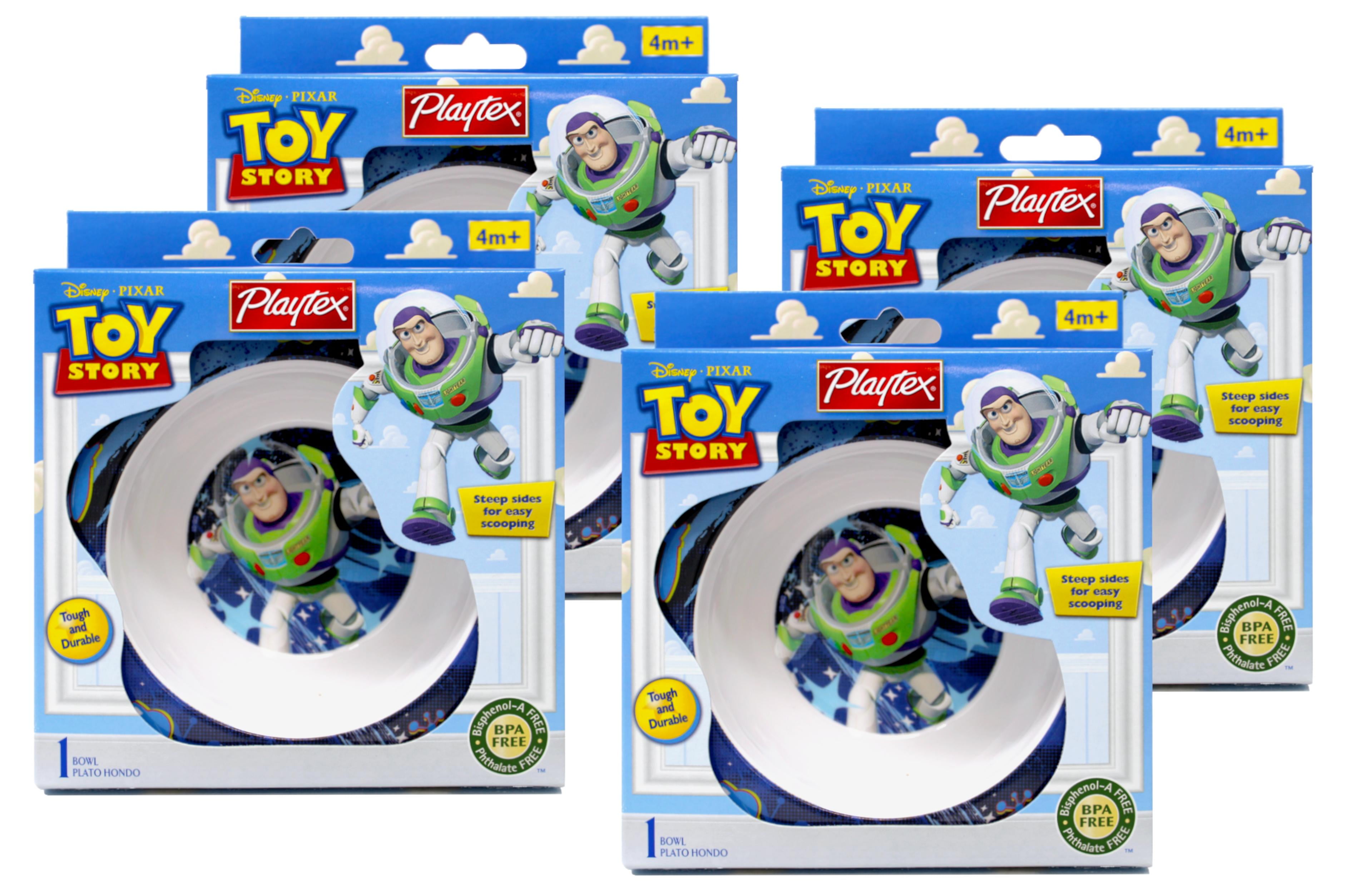 4 Pack - Playtex Toy Story Bowl,Steep sides for easy scooping, BPA Free ...