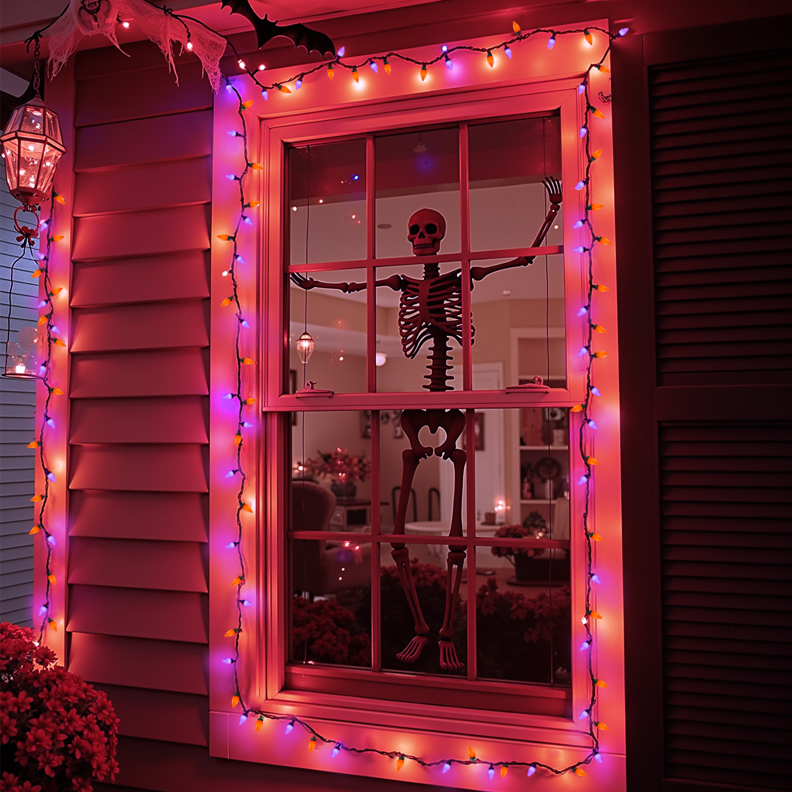 4 Pack, Plug In BIG Bulb Halloween House Lights,C7 Purple And Orange ...