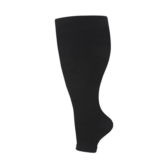 4 Pack Plus Size Open Toe Wide Calf Compression Knee High Socks, Extra ...