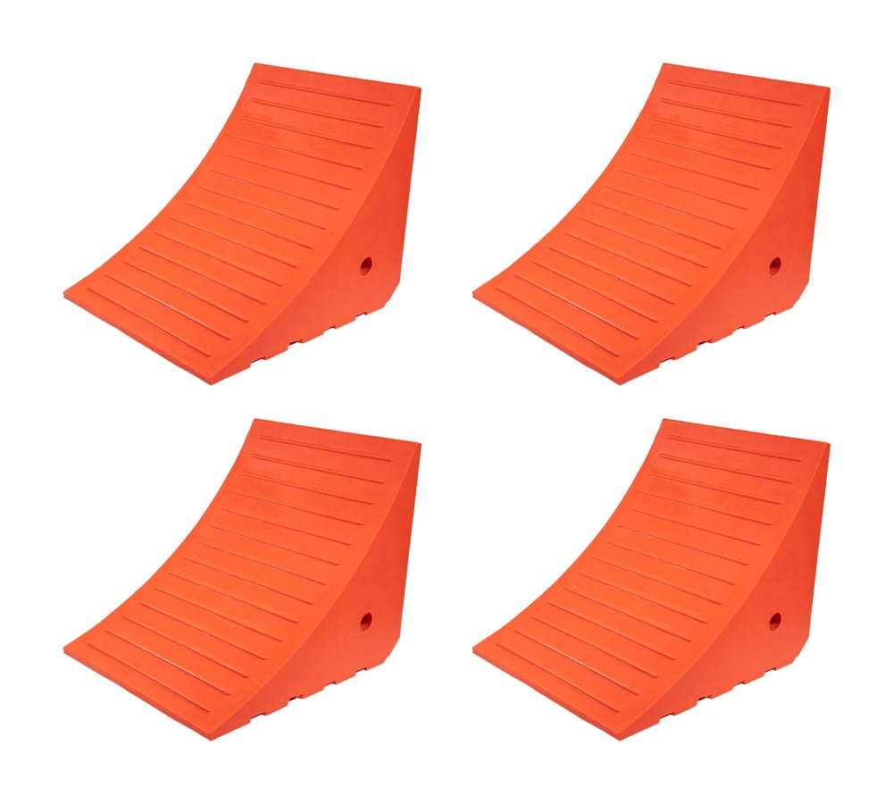 4 Pack Polyurethane Large Wheel Chock W/Mounting Holes for RVs, Semi ...