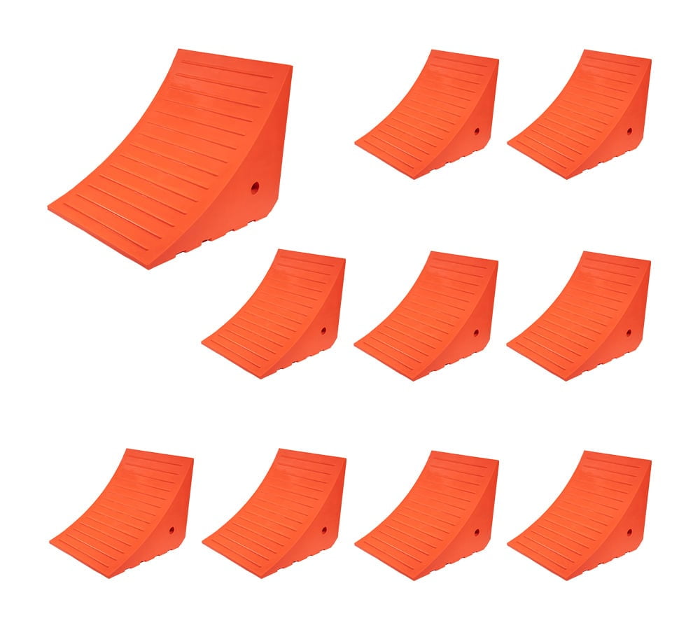 4 Pack Polyurethane Large Wheel Chock W/Mounting Holes for RVs, Semi ...