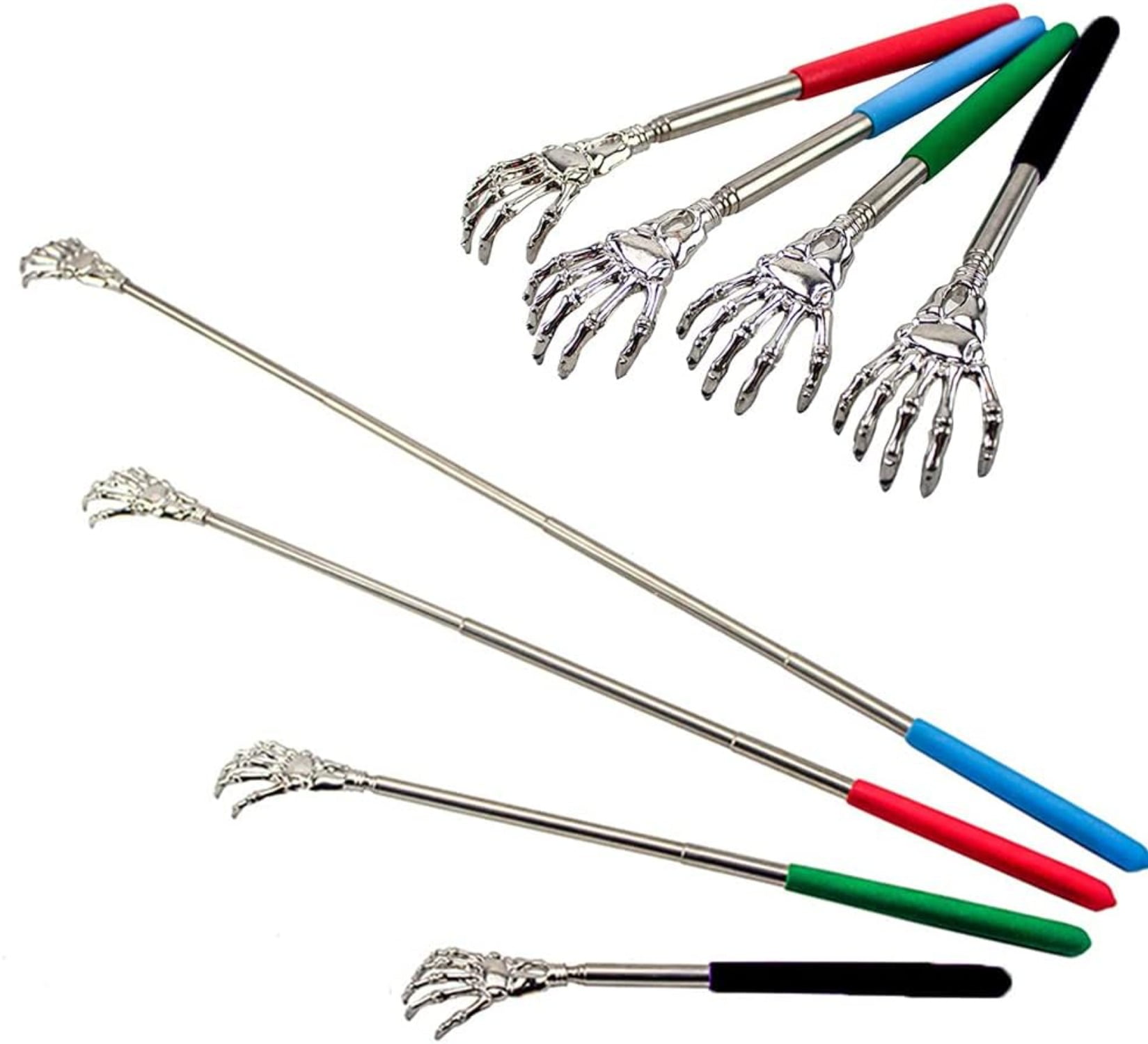 4 Pack Portable Extendable Back Scratcher，Stainless Steel Telescoping ...
