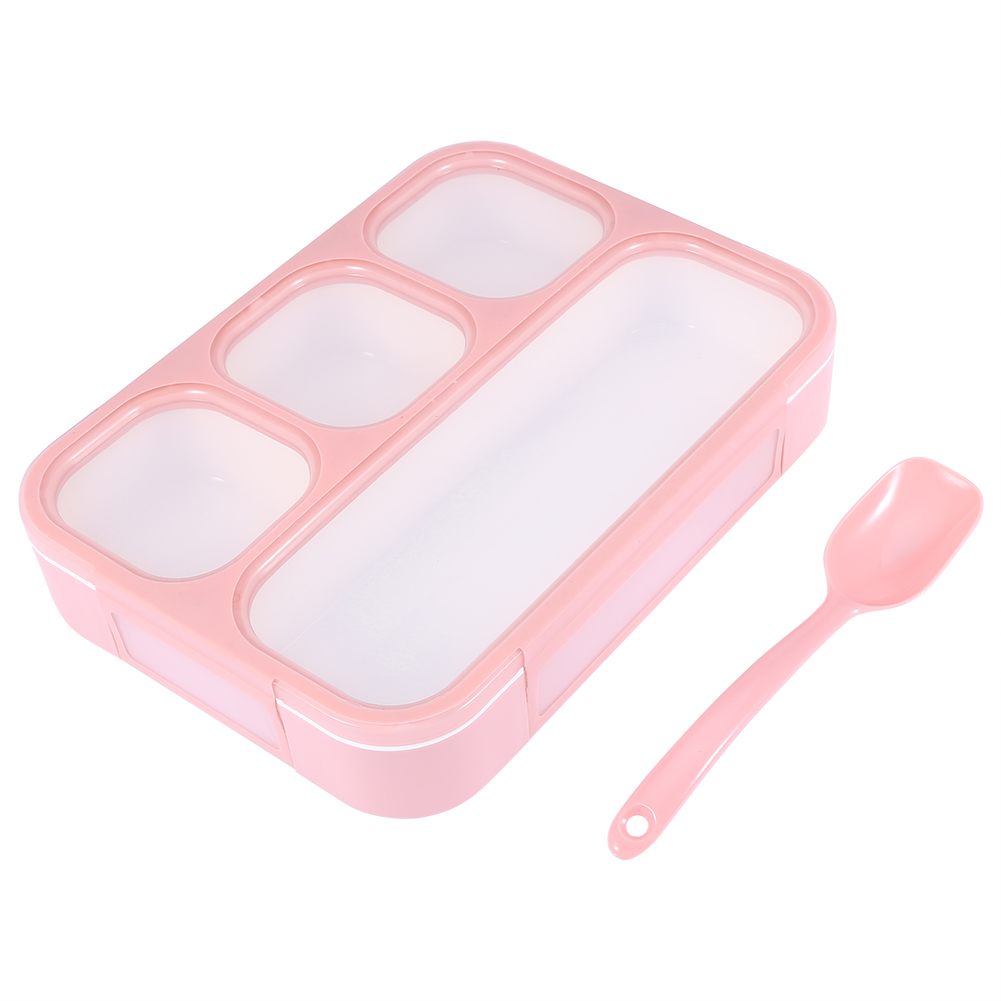 4-Pack Portable Pink Lunch Boxes - Bento Style Food Containers for ...