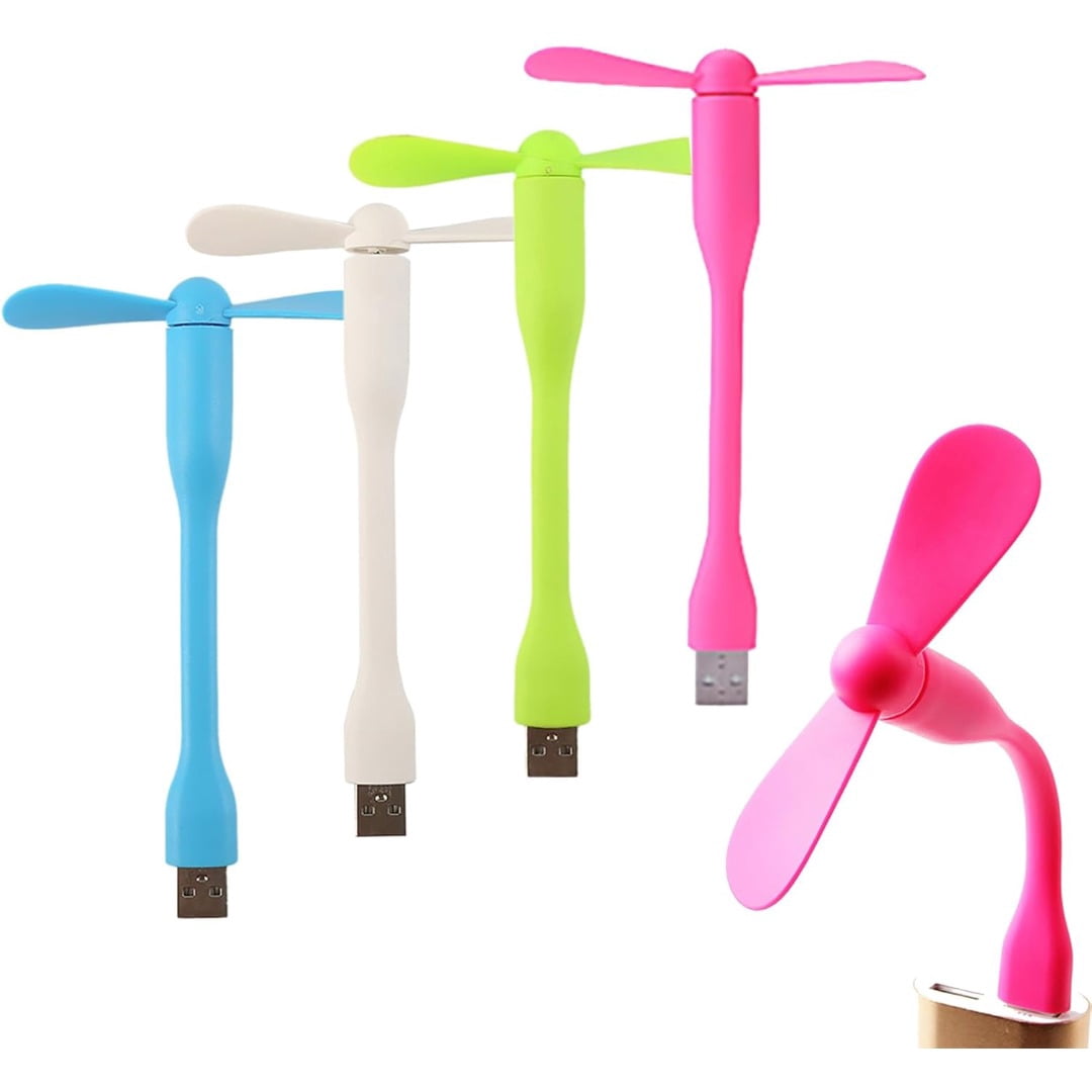 4 Pack Portable USB Mini Fans, Flexible Gooseneck, Low-Noise Small Fans ...