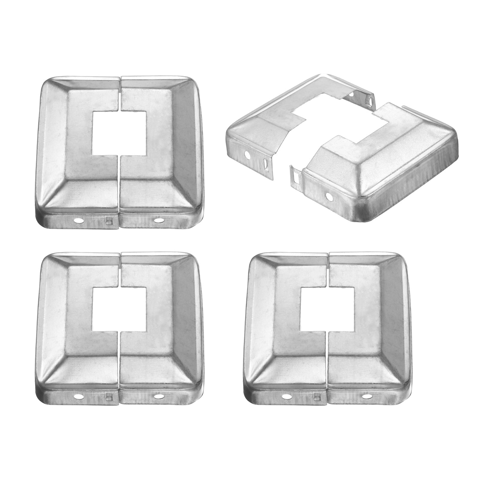 4 Pack Post Base Cover, 3.25x3.25 (Internal Size 1x1) Metal Split Style ...