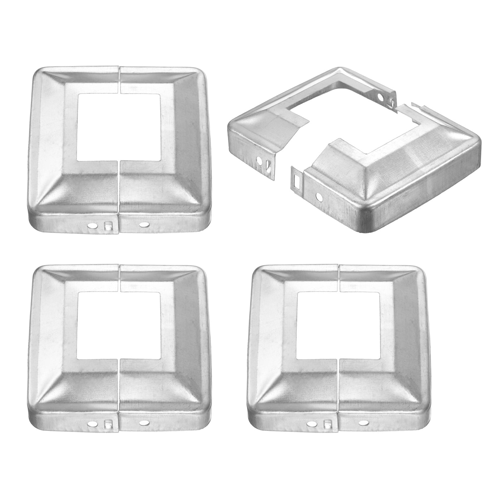 4 Pack Post Base Cover, 3.75x3.75 (Internal Size 1.6x1.6) Metal Split ...