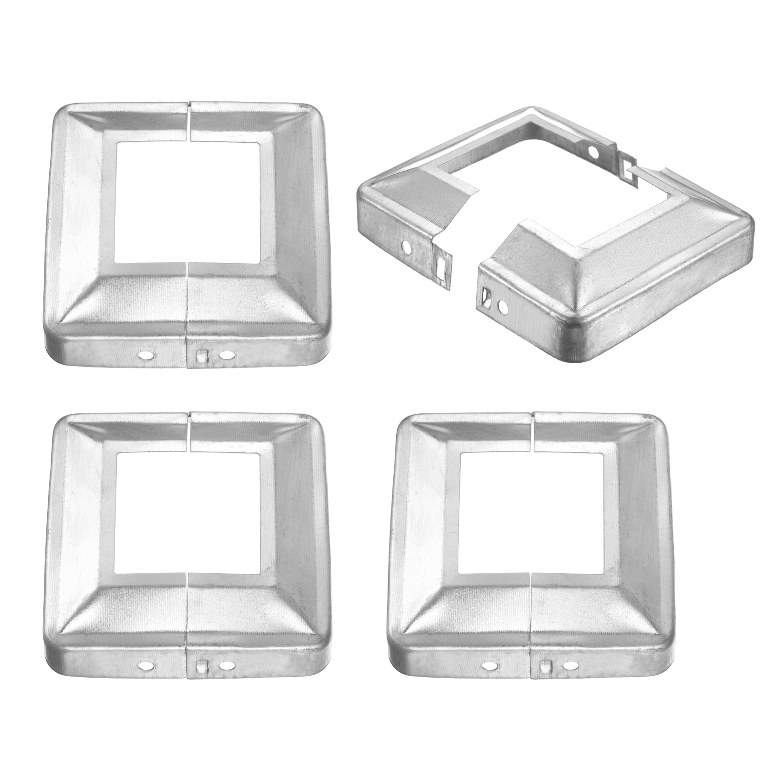 4 Pack Post Base Cover, 3.75x3.75 (Internal Size 1.75x1.75) Metal Split ...