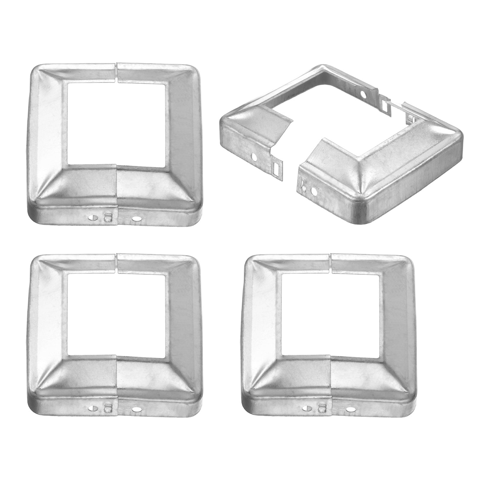 4 Pack Post Base Cover, 3.75x3.75 (Internal Size 2x2) Metal Split Style ...