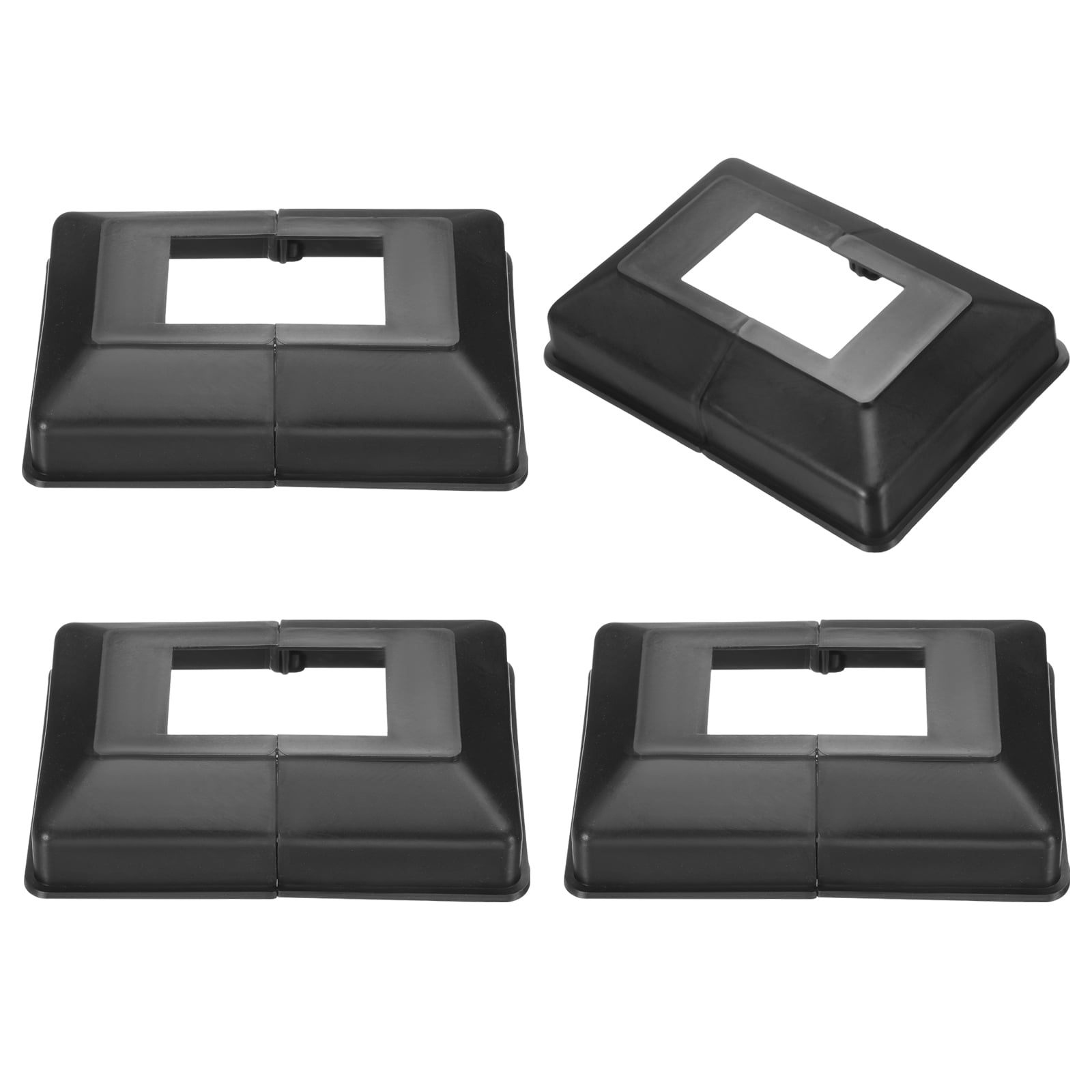 4 Pack Post Base Cover, 4.25x3 (Internal Size 1.25x2) PVC Split Style ...