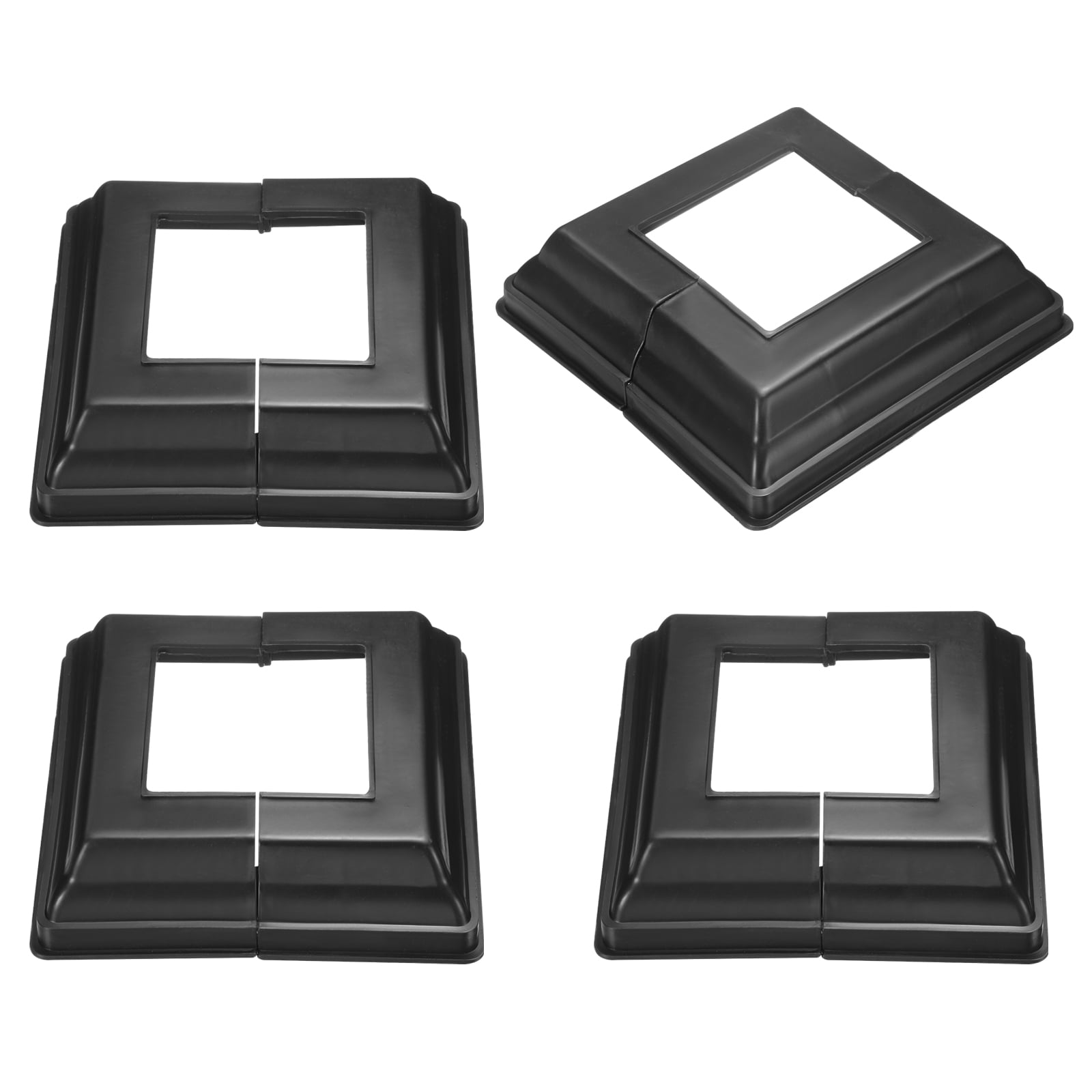 4 Pack Post Base Cover, 5x4.75 (Internal Size 2.5x2.5) PVC Split Style ...