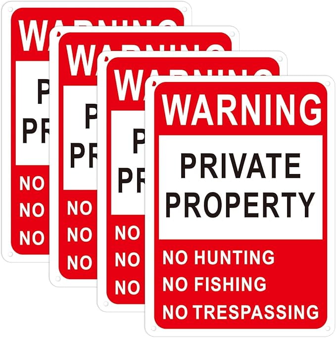 4 Pack Posted No Trespassing Sign Private Property Weatherproof No ...