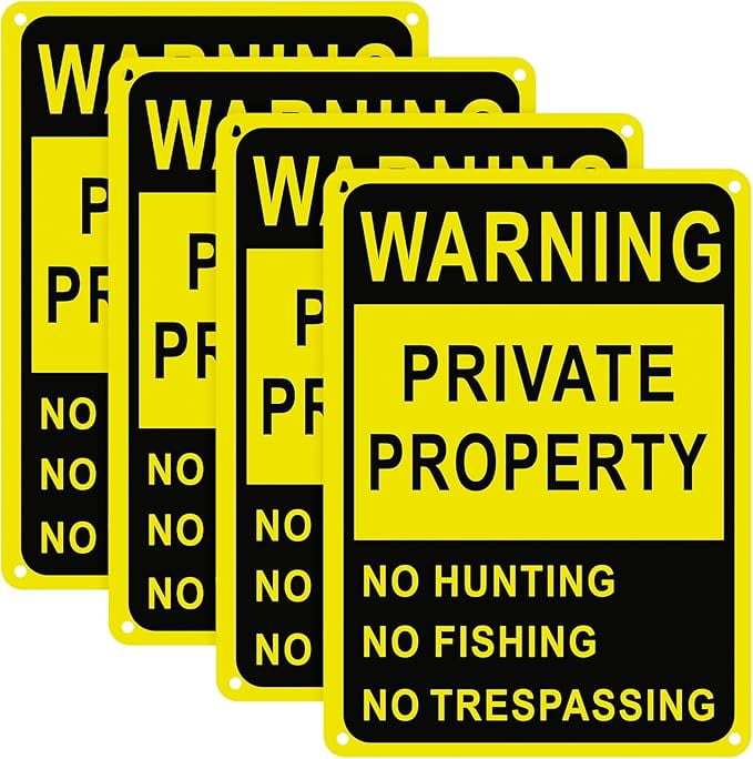 4 Pack Posted No Trespassing Sign Private Property Weatherproof No ...
