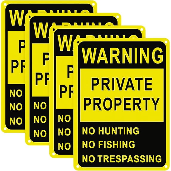 4 Pack Posted No Trespassing Sign Private Property Weatherproof No ...