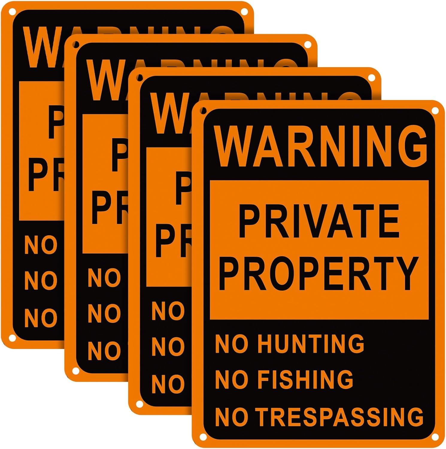 (4 Pack) Posted No Trespassing Signs Private Property 8 x 12 Inch ...
