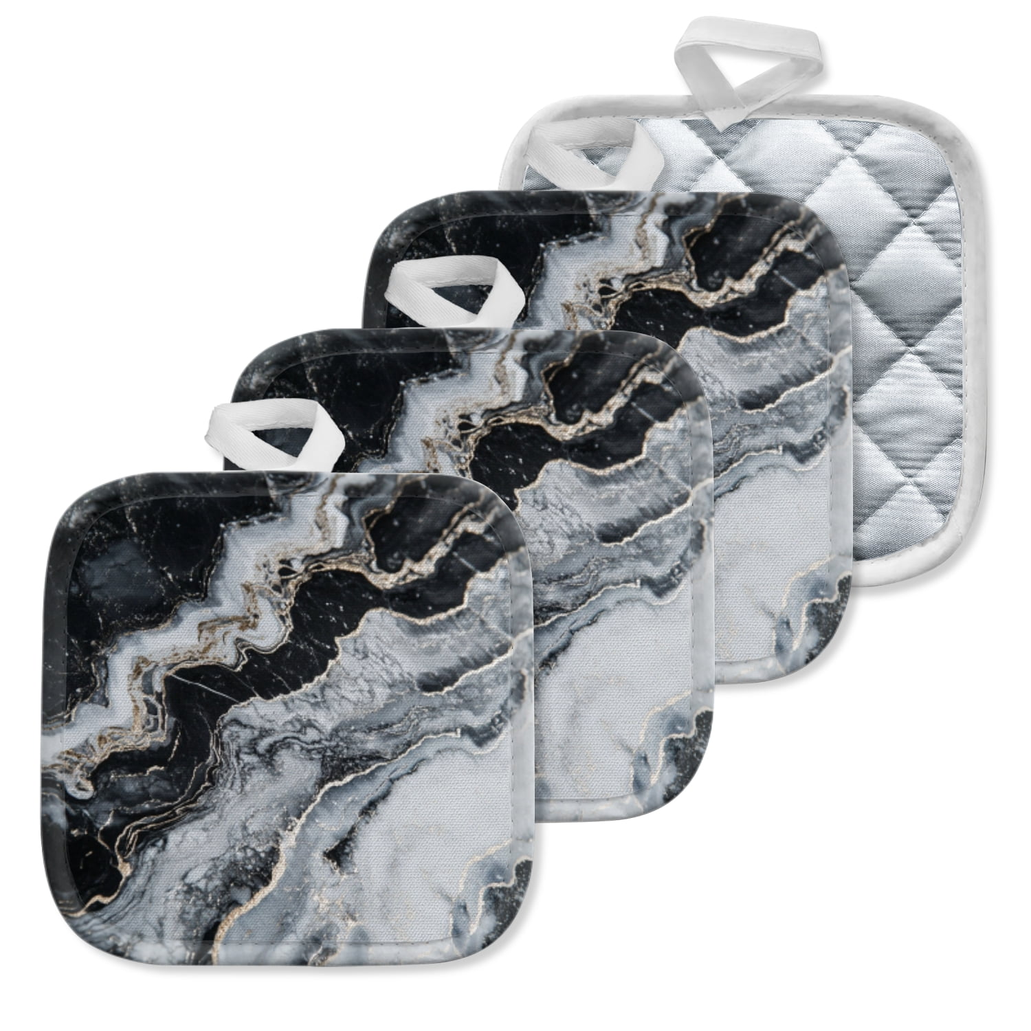 4 Pack Pot Holders,Kitchen Essential, Potholder Set,Abstract Painting ...
