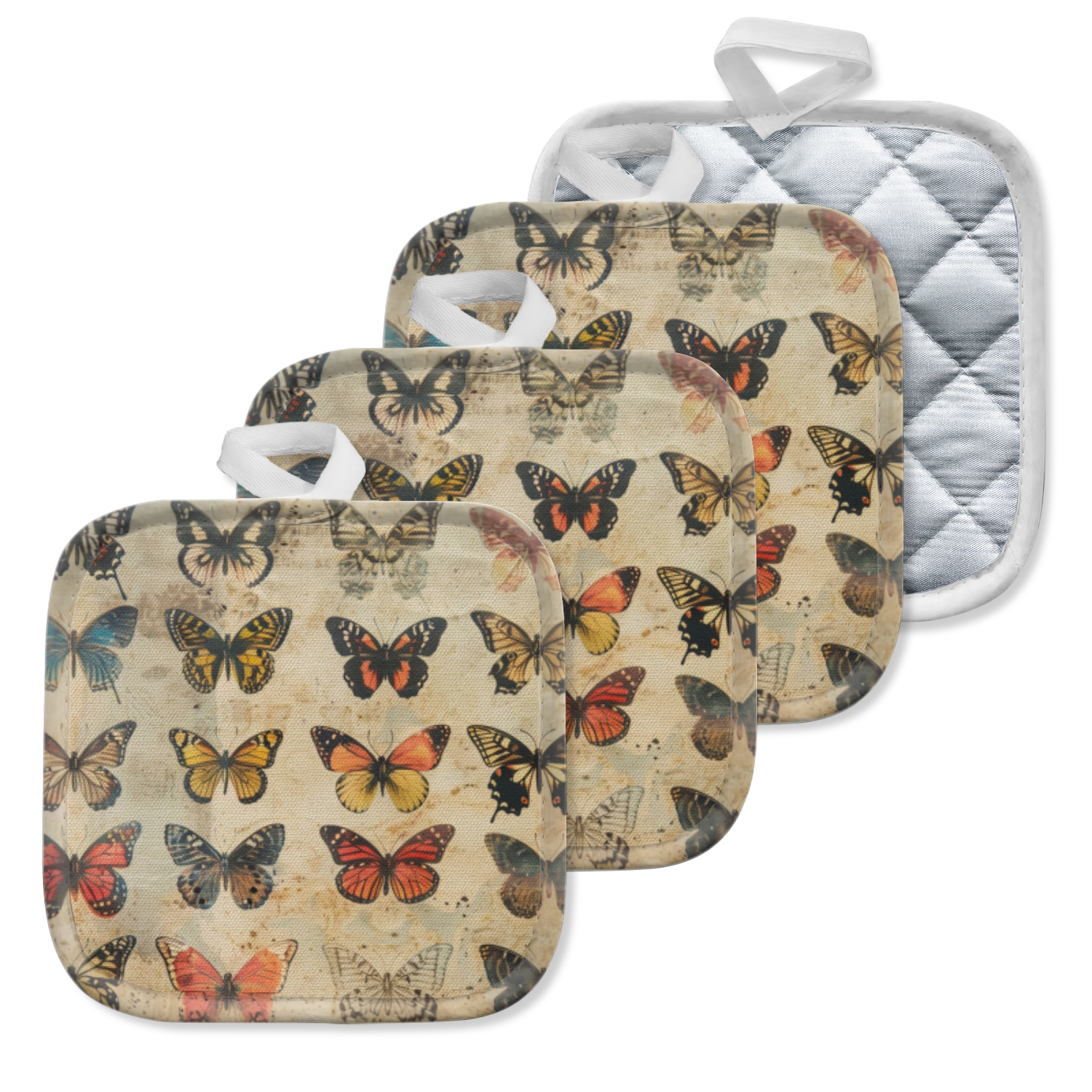 4 Pack Pot Holders,Kitchen Essential, Potholder Set,Aged Paper With A ...