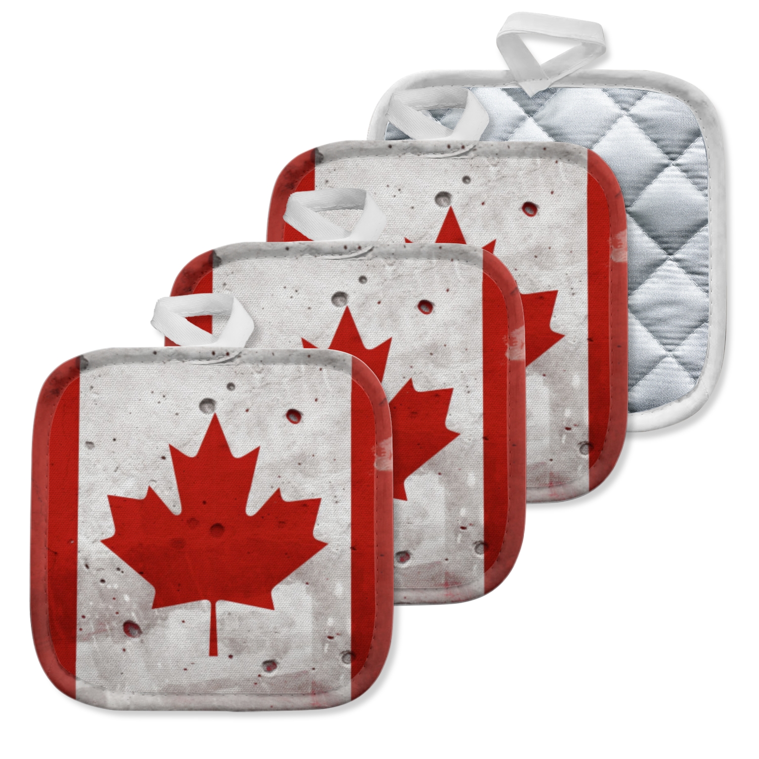 4 Pack Pot Holders,Kitchen Essential, Potholder Set,Canadian Flag With ...
