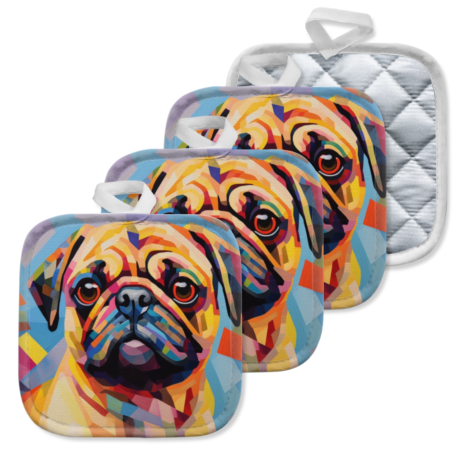4 Pack Pot Holders,Kitchen Essential, Potholder Set,Color Contrasted ...