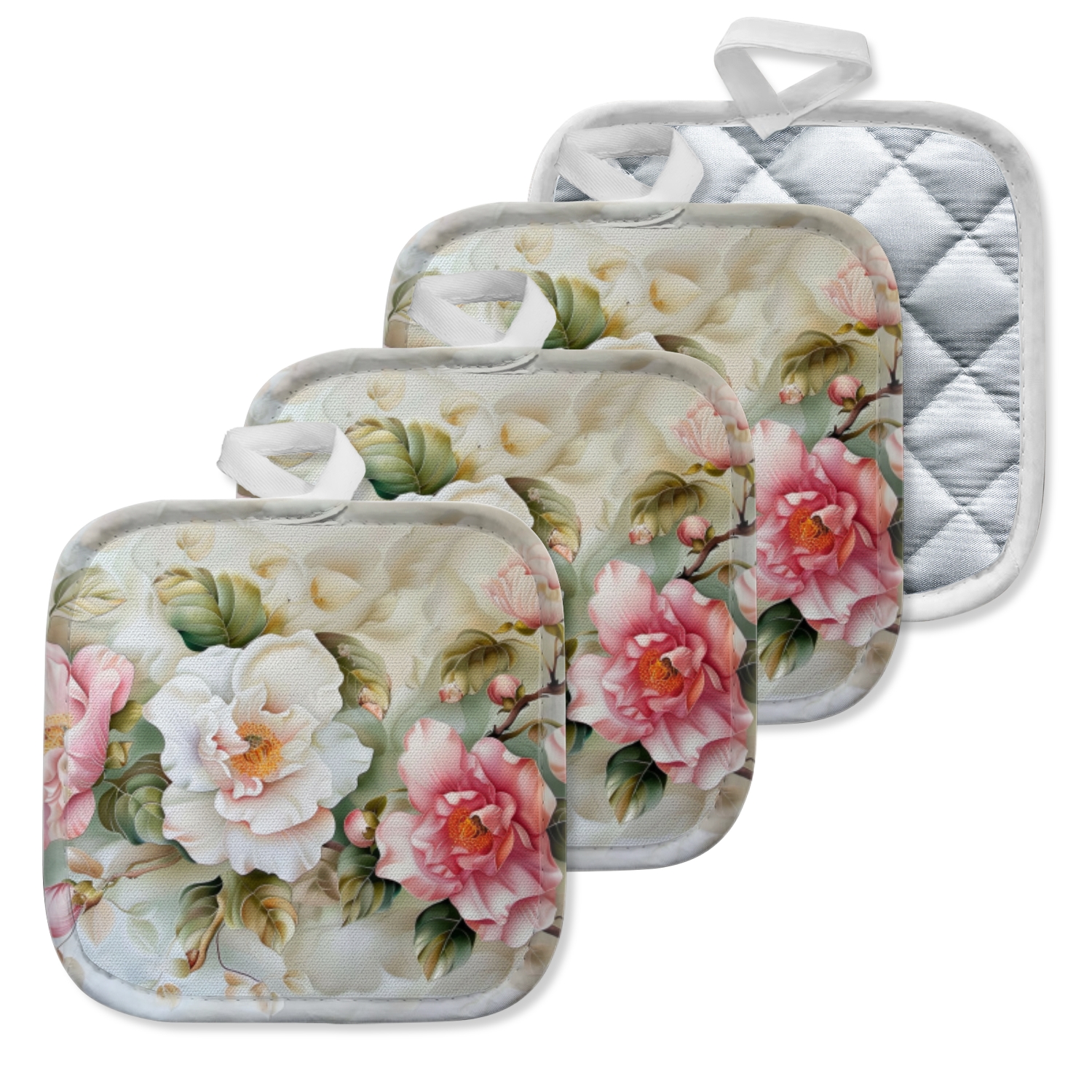 4 Pack Pot Holders,Kitchen Essential, Potholder Set,Graceful Display Of ...