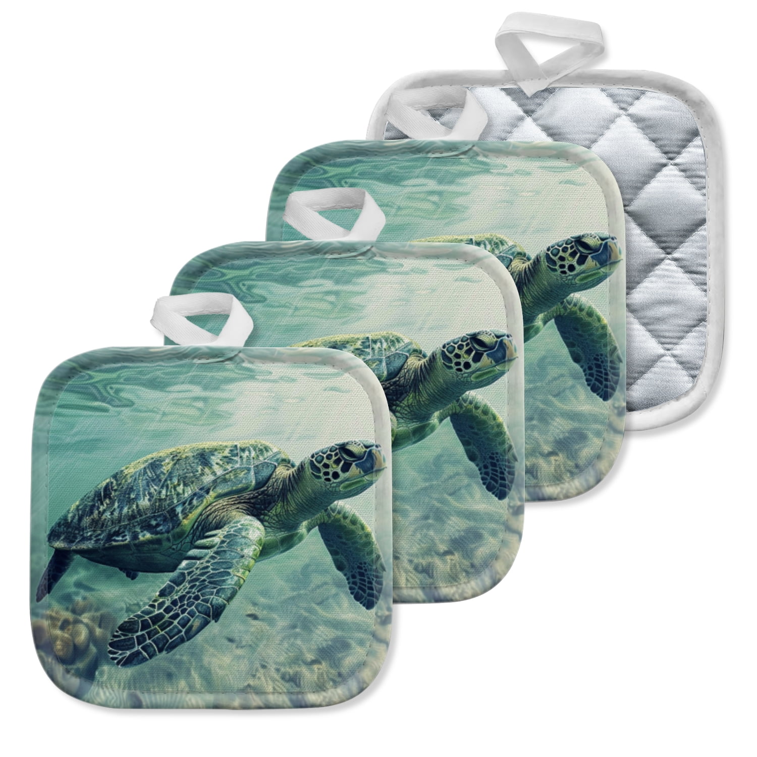 4 Pack Pot Holders,Kitchen Essential, Potholder Set,Sea Turtle ...