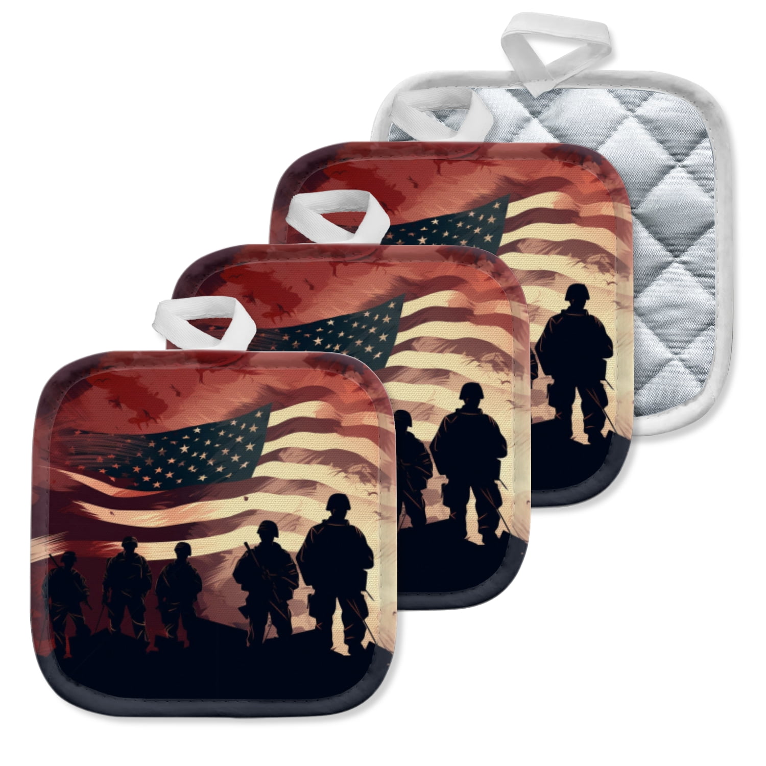 4 Pack Pot Holders,Kitchen Essential, Potholder Set,Soldiers ...