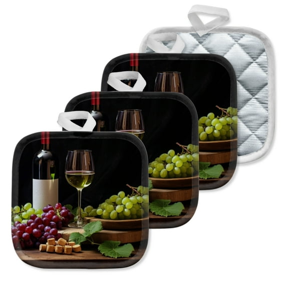 4 Pack Pot Holders,Kitchen Essential, Potholder Set,Still Life ...