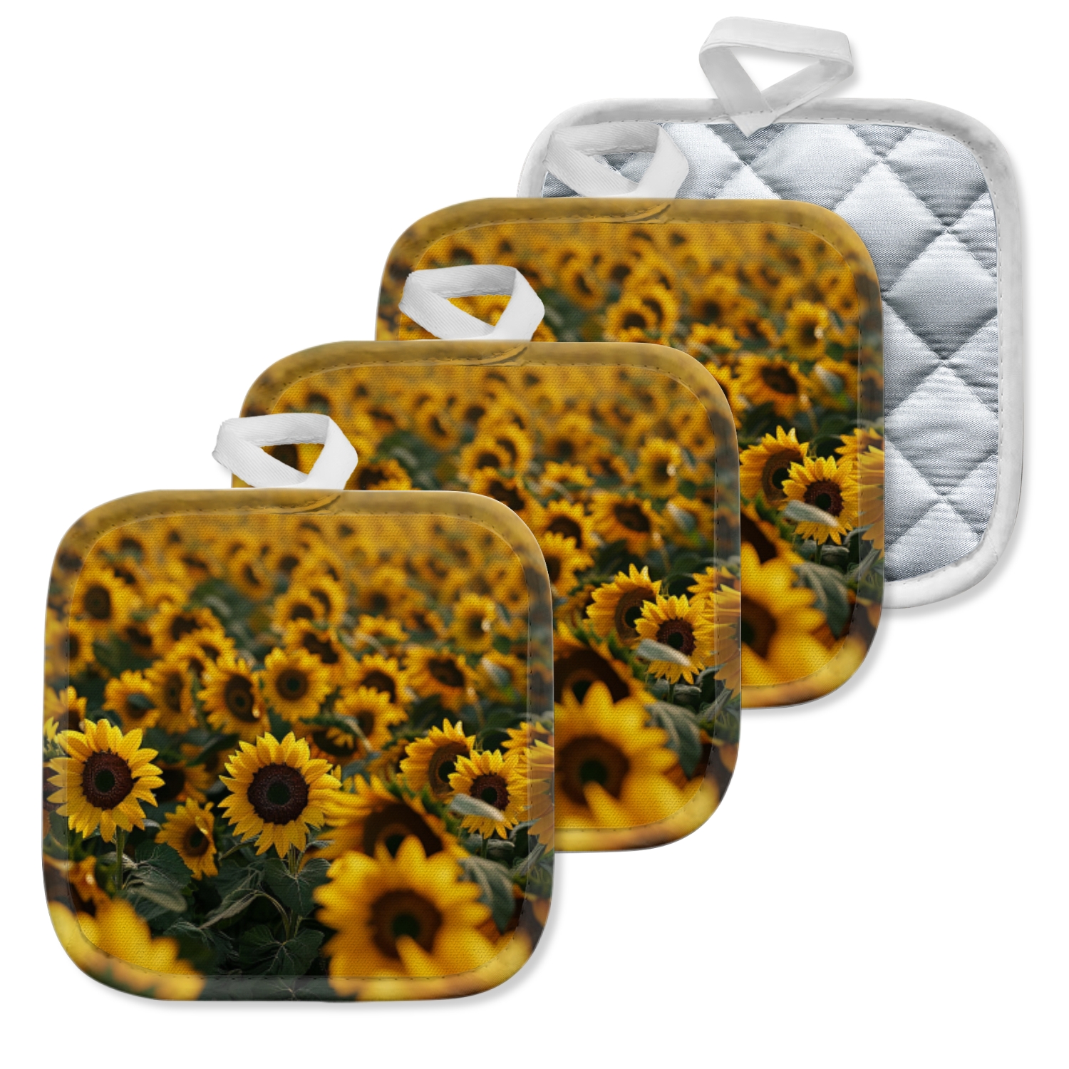 4 Pack Pot Holders,Kitchen Essential, Potholder Set,Sunflowers In ...