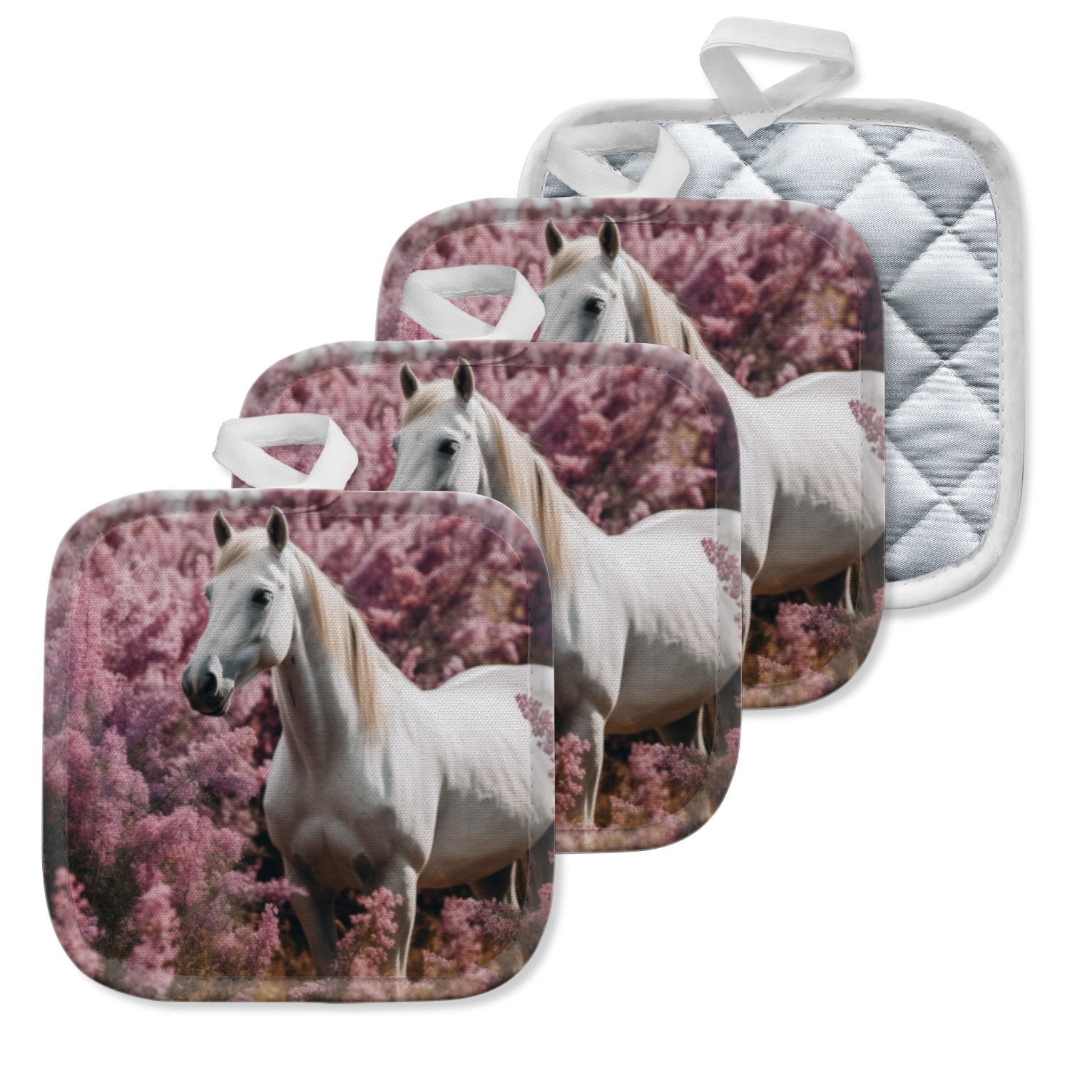 4 Pack Pot Holders,Kitchen Essential, Potholder Set,The Graceful Allure ...