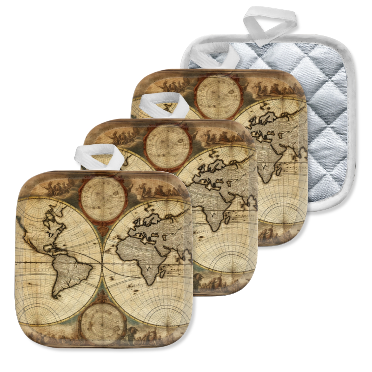 4 Pack Pot Holders,Kitchen Essential, Potholder Set,The Historical ...