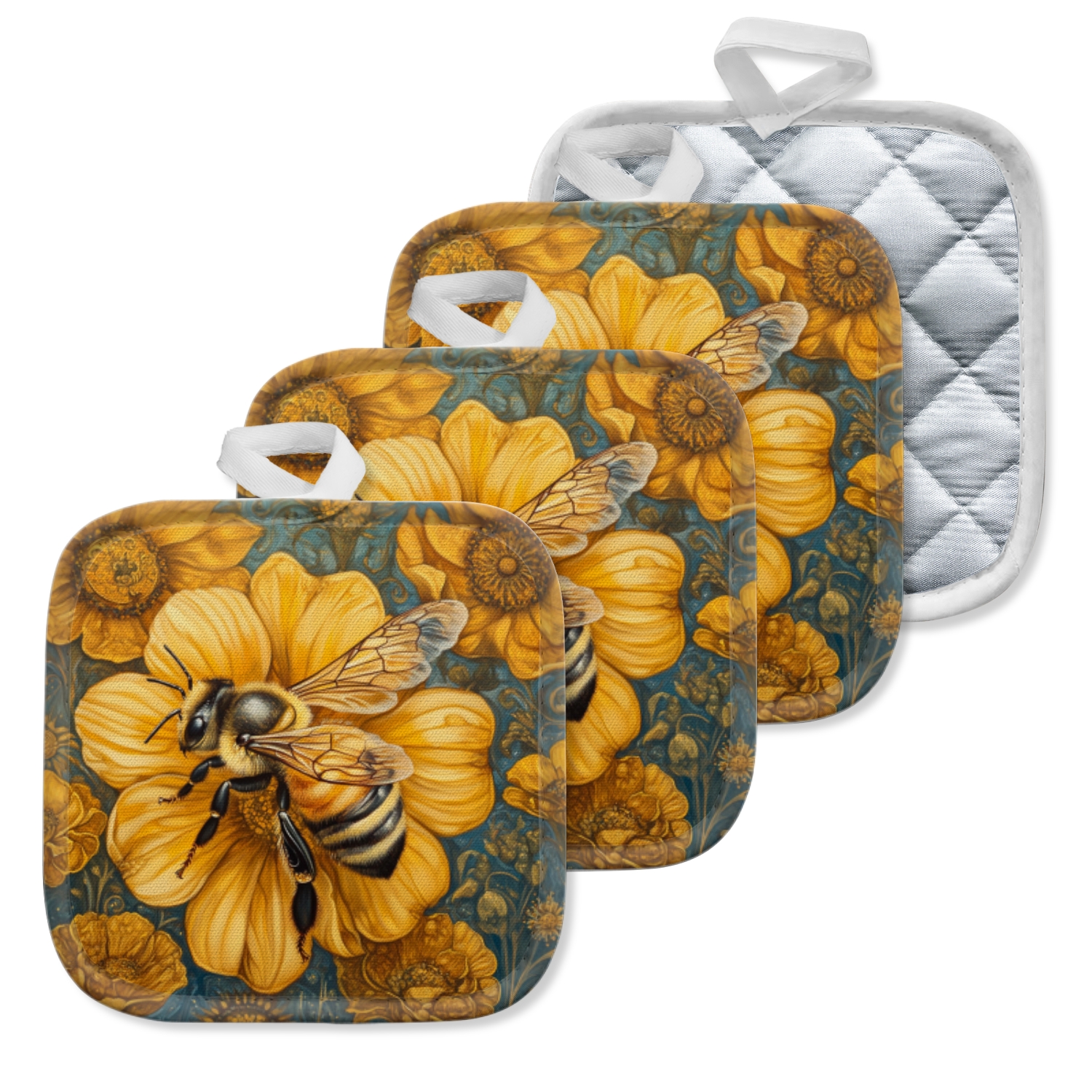 4 Pack Pot Holders,Kitchen Essential, Potholder Set,The Lively Allure ...