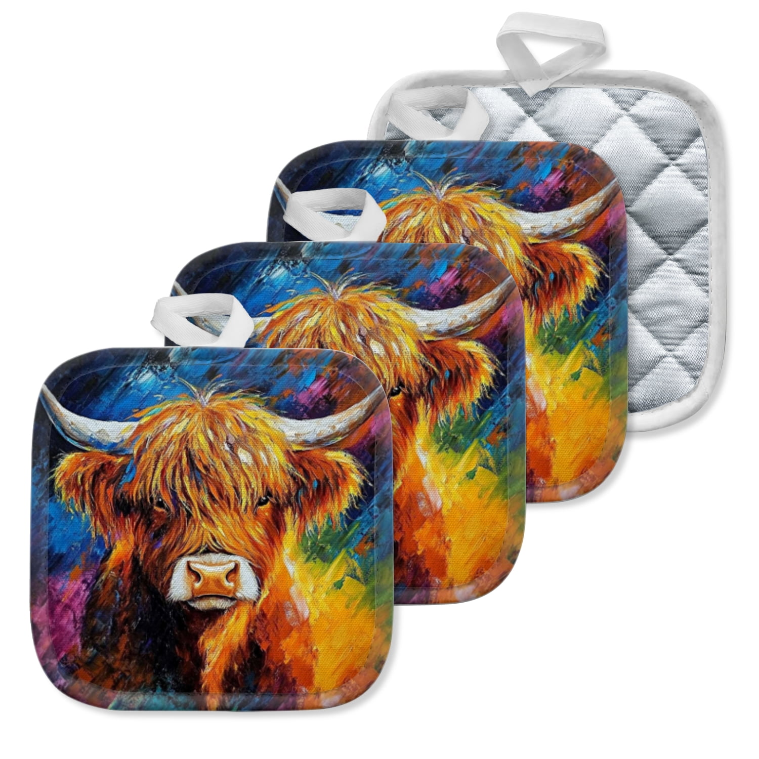 4 Pack Pot Holders,Kitchen Essential, Potholder Set,The Majestic Allure ...