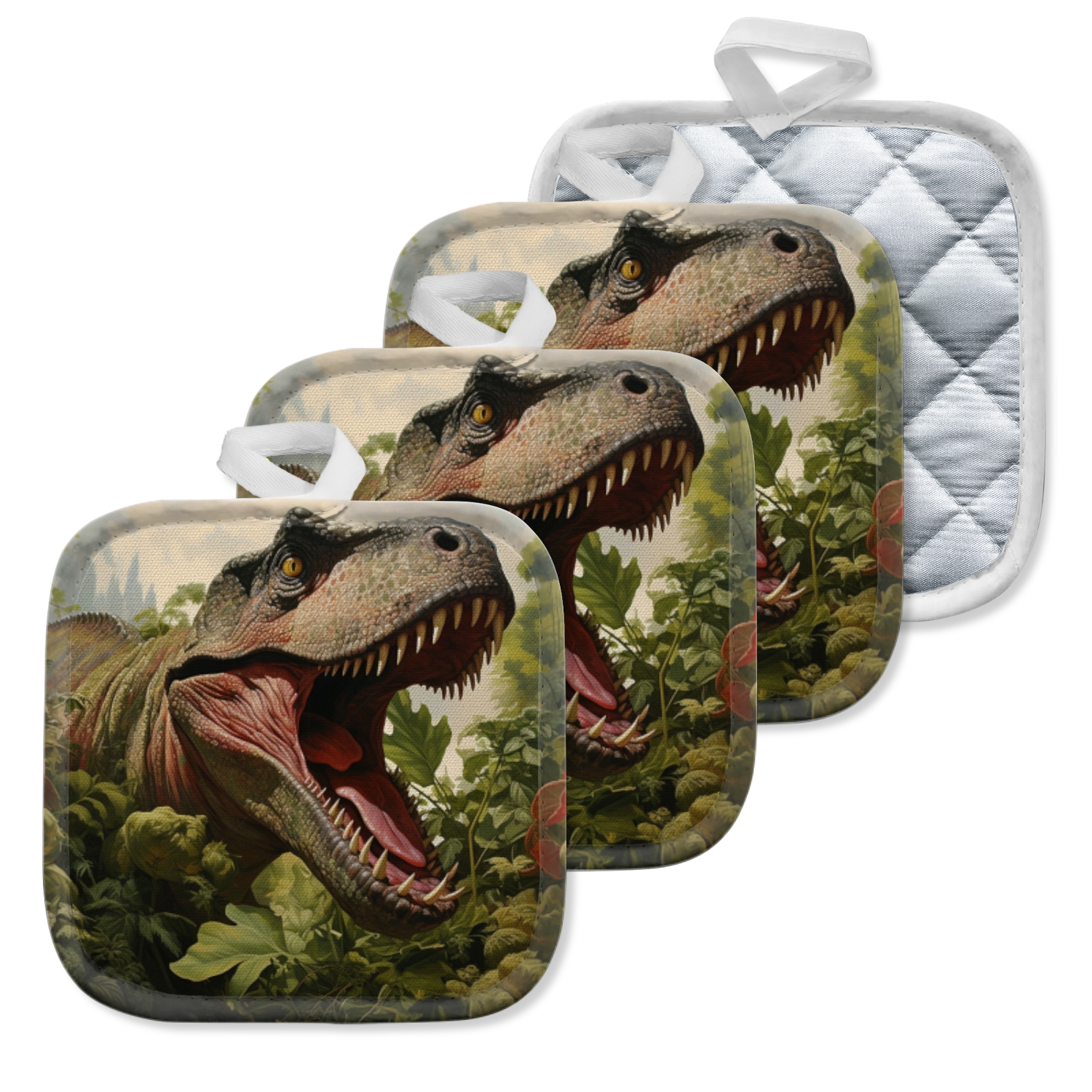 4 Pack Pot Holders,Kitchen Essential, Potholder Set,Tyrannosaurus Rex ...