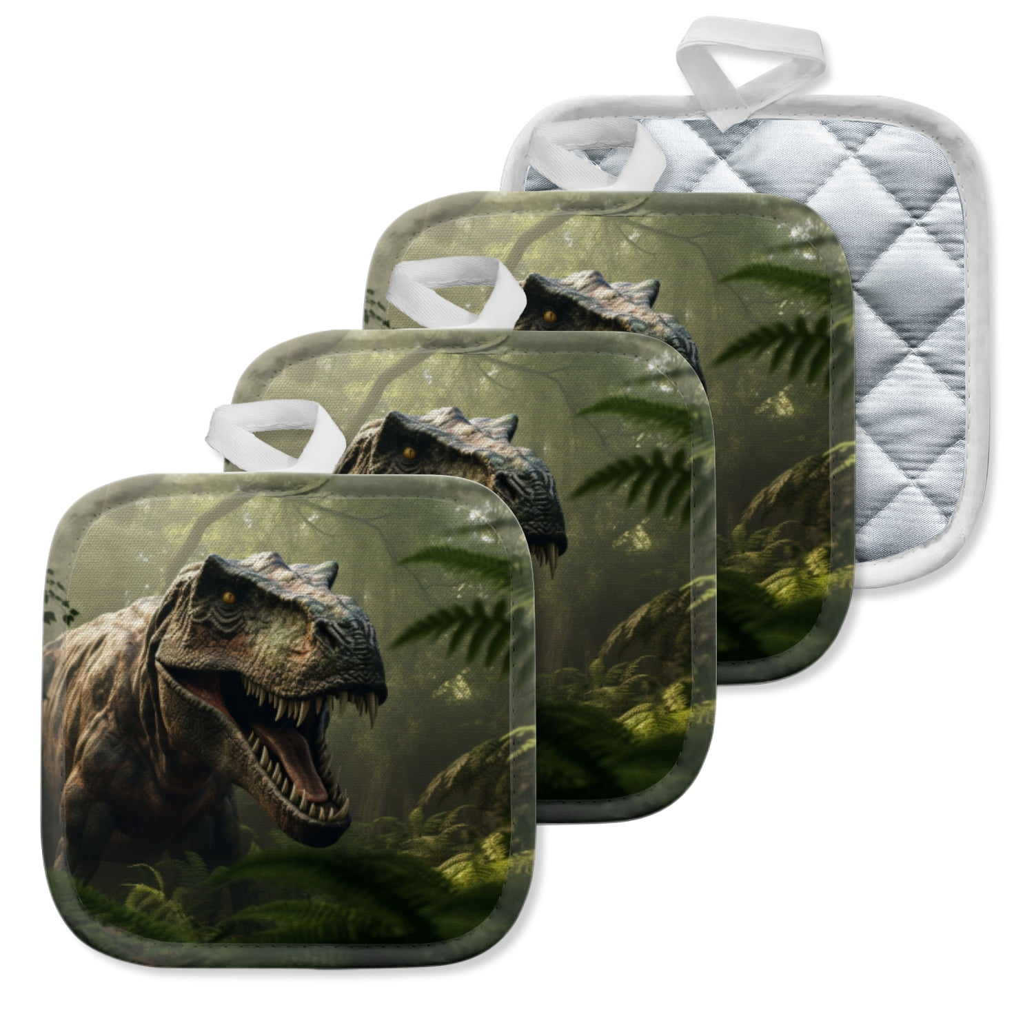 4 Pack Pot Holders,Kitchen Essential, Potholder Set,Tyrannosaurus Rex ...