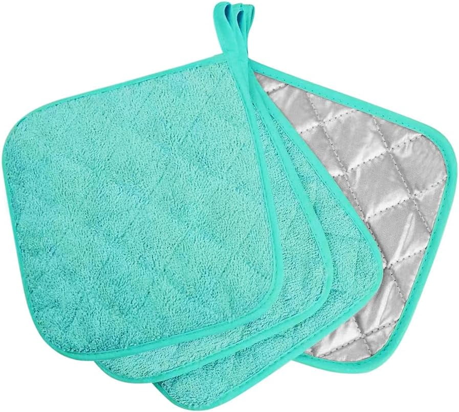 4-Pack Pot Holders for Kitchen High Heat Resistant Potholder, 100% ...