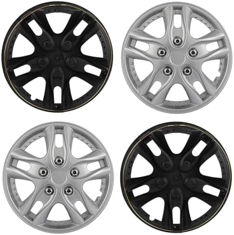 4-Pack Premium 12" Hubcaps Set Full Wheel Rim Cover OEM Style Easy Snap ...